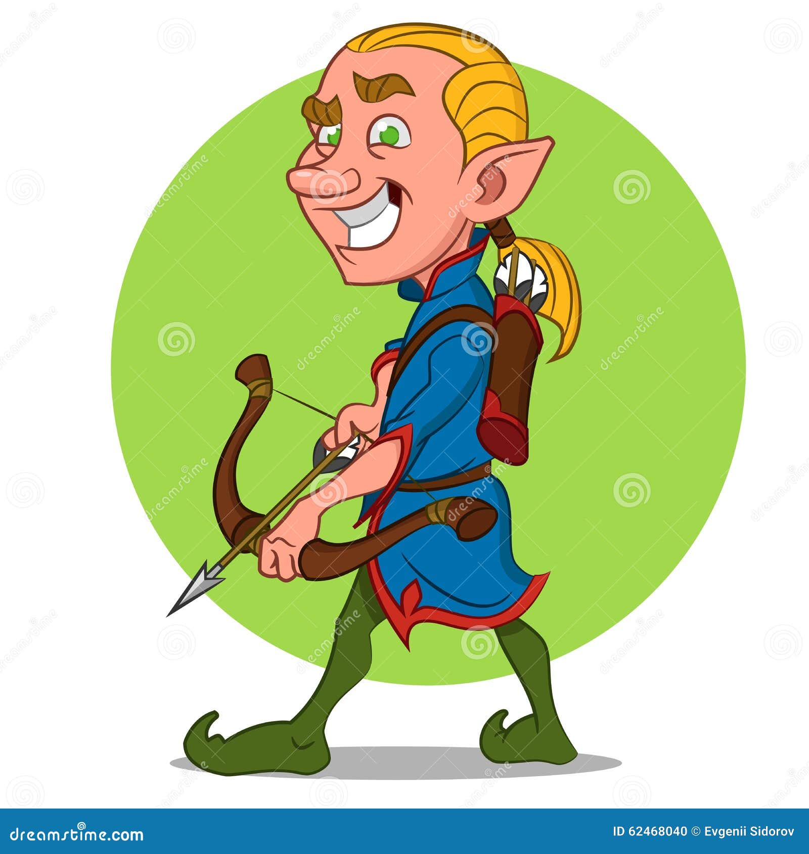 Elf met boog vector illustratie. Illustration of pijl - 62468040