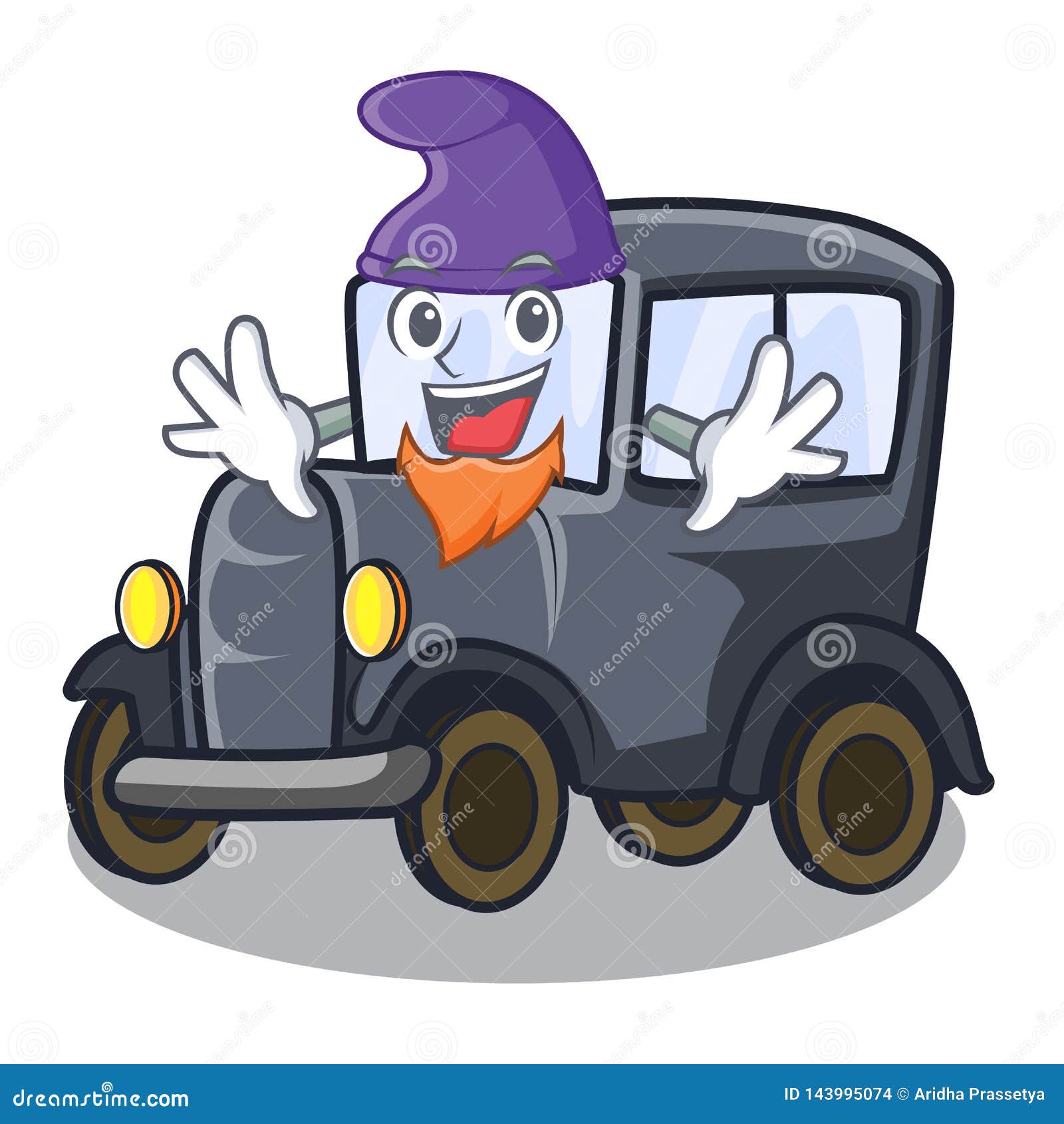 Elf Old Car in the Shape Character Stock Vector - Illustration of ...