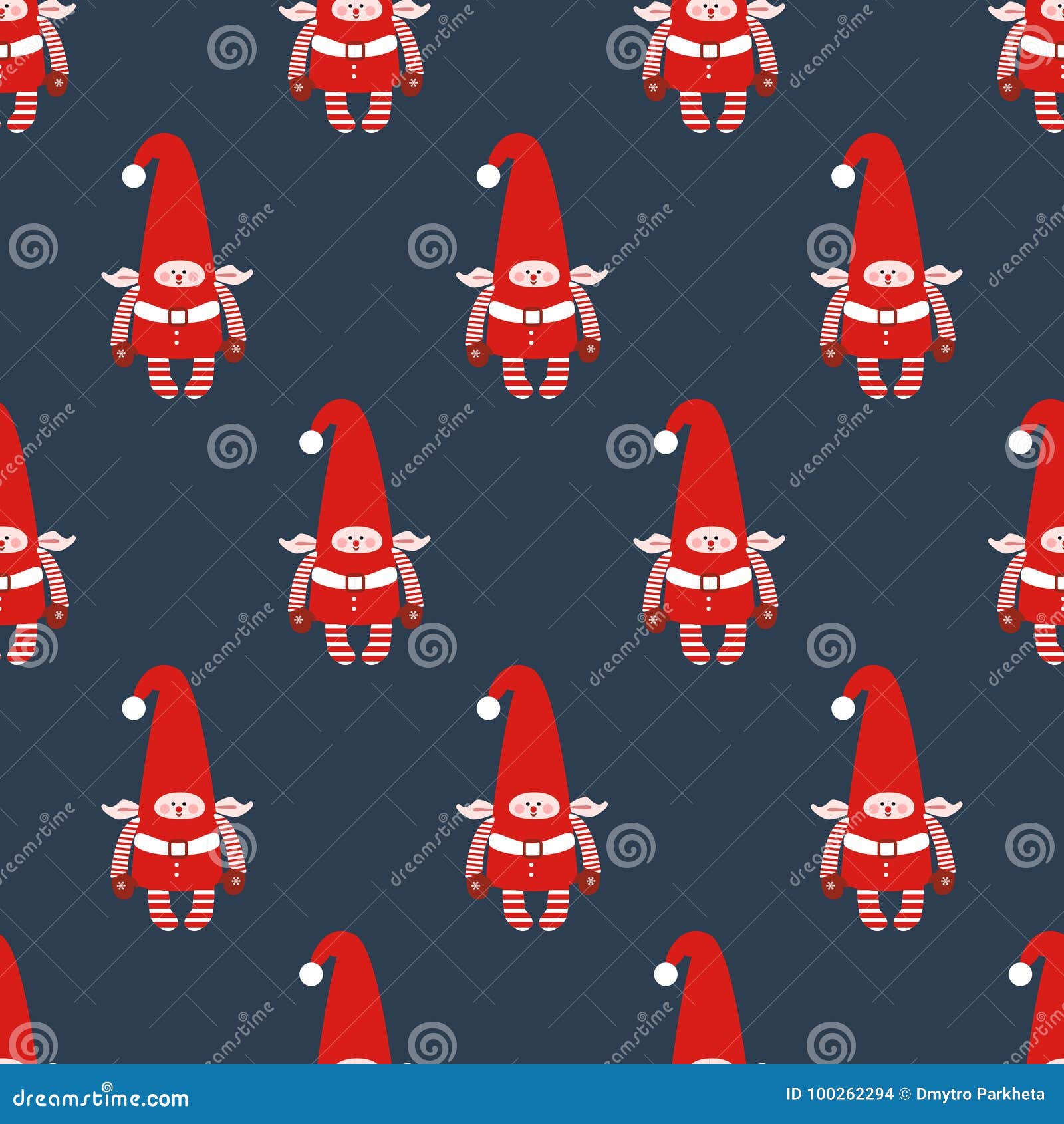 Elf seamless pattern stock vector. Illustration of helper - 100262294