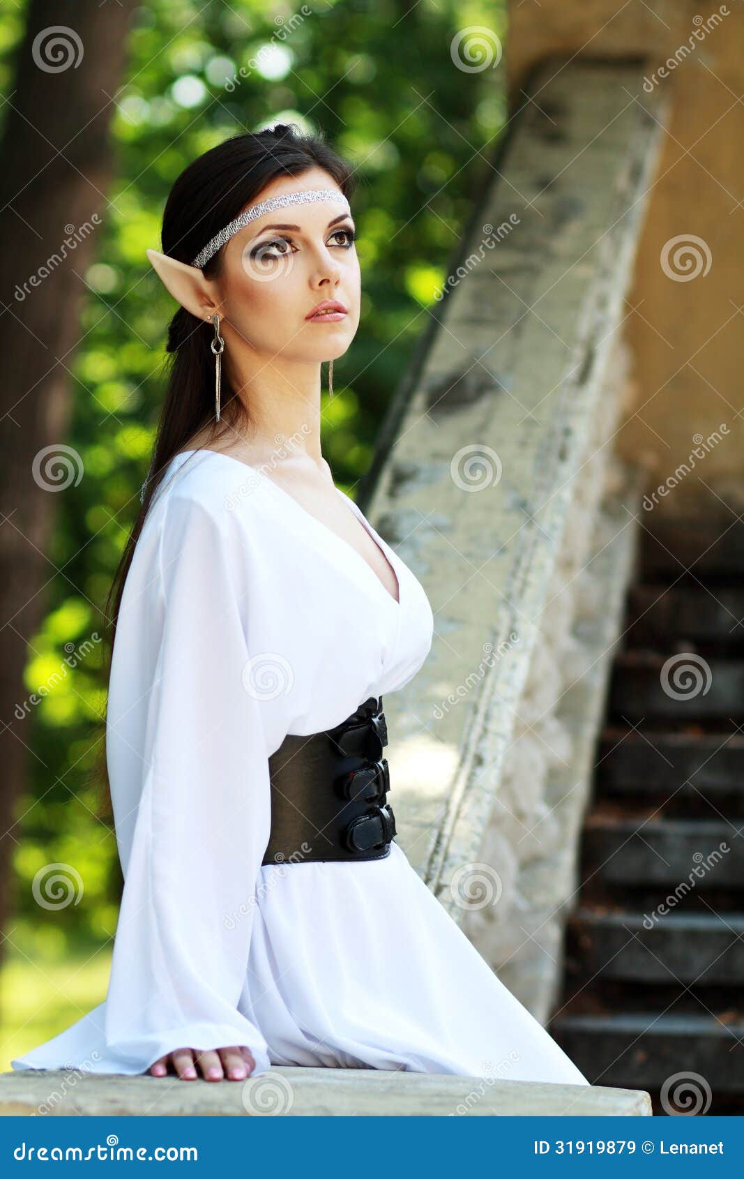 Elf princess stock image. Image of lantern, dress, fantasy - 31919879