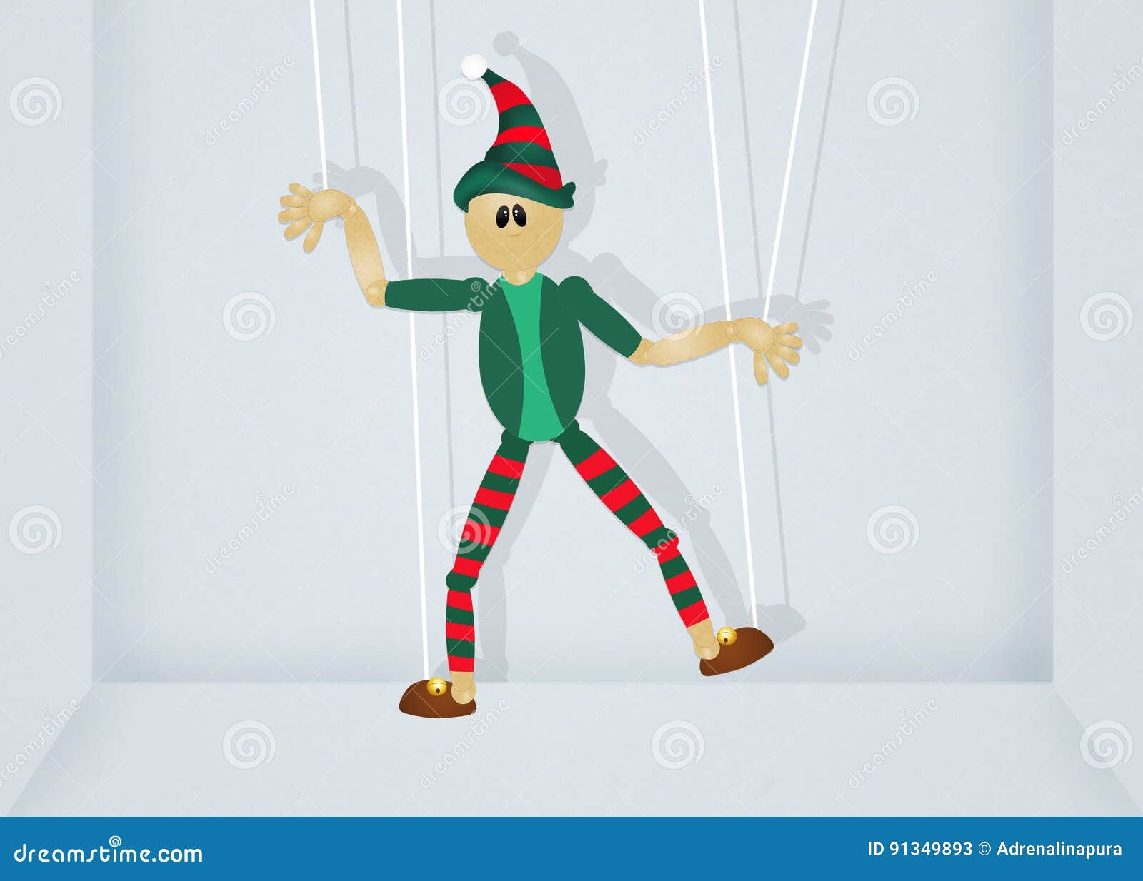 Elf puppet stock illustration. Illustration of wires - 91349893