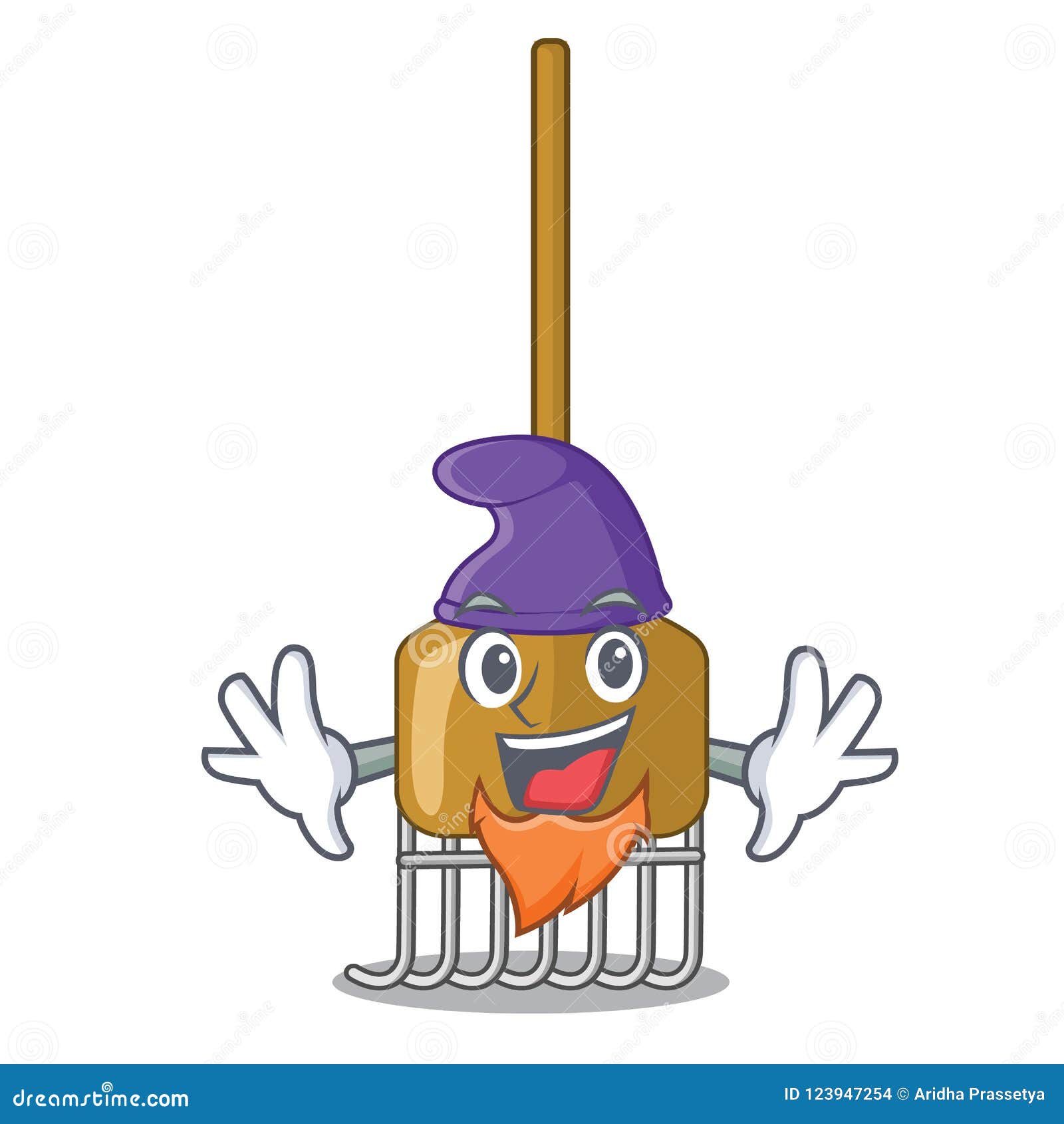 Elf Rake Character Cartoon Style Stock Vector - Illustration of ecology ...