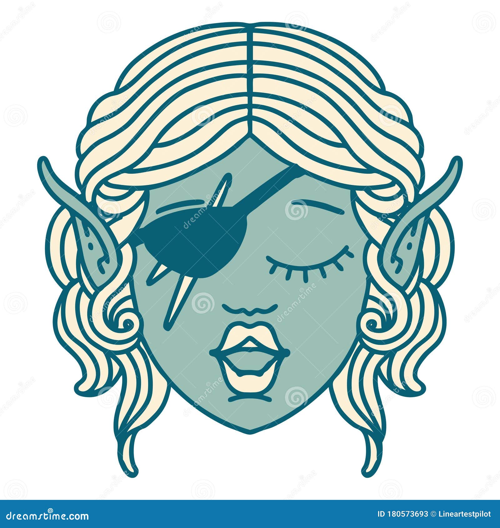 Elf Rogue Character Face Illustration Stock Vector - Illustration of ...
