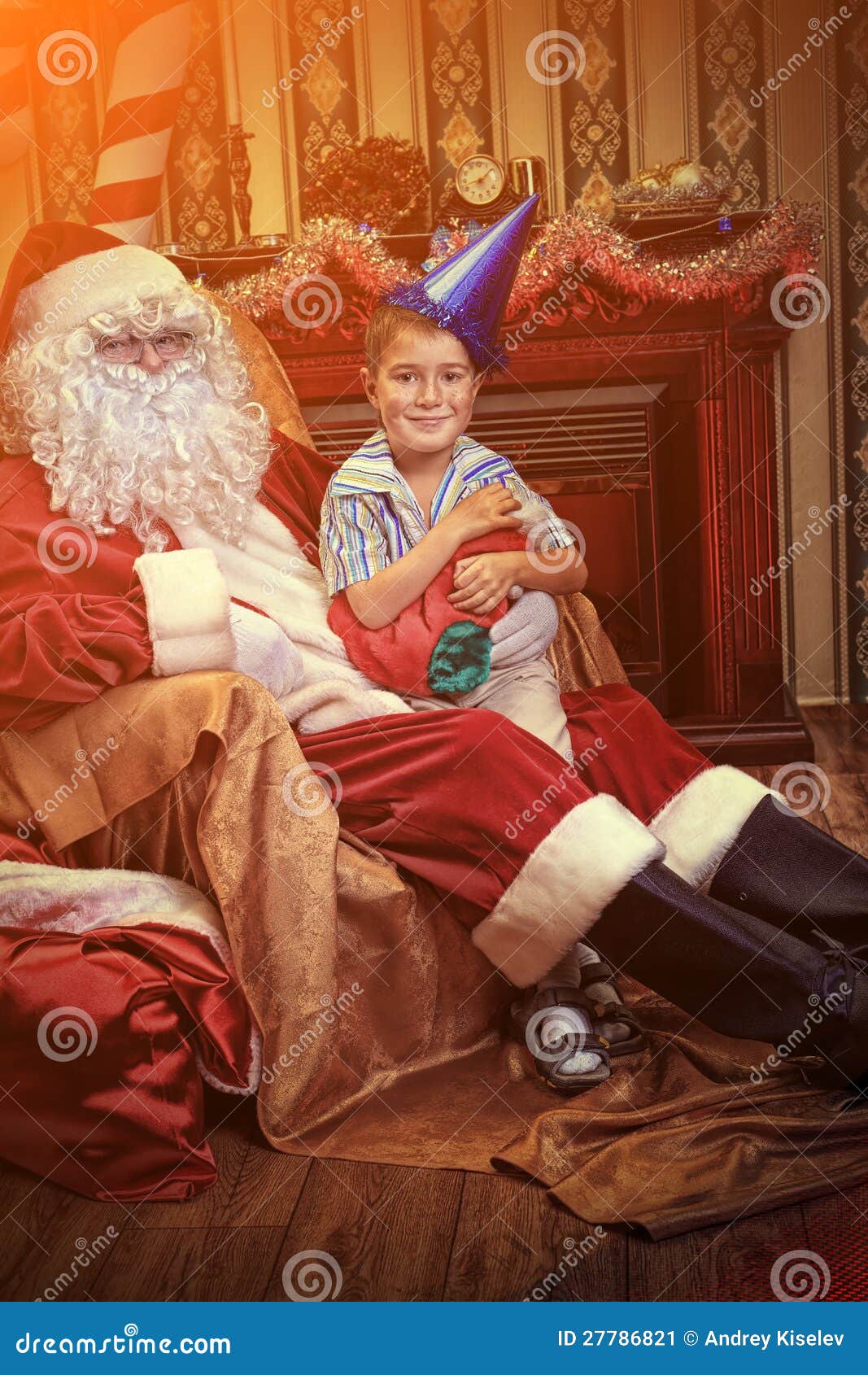 Elf and santa stock image. Image of decoration, festive - 27786821