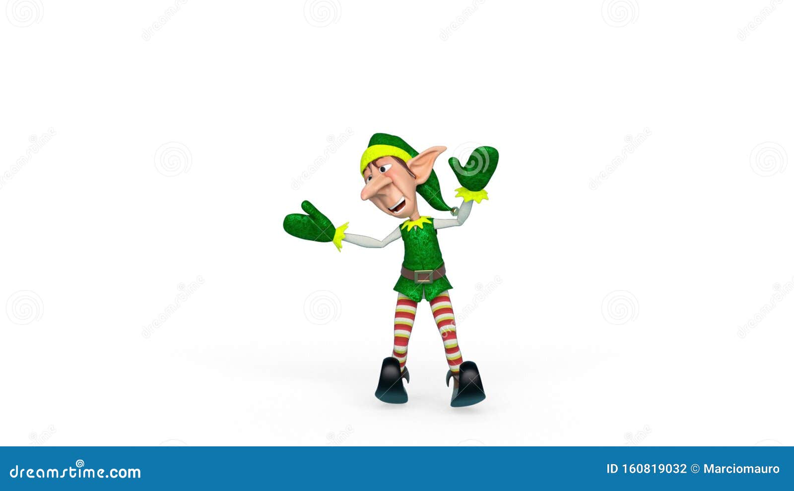 Elf santa helper dancing stock footage. Video of cartoon - 160819032