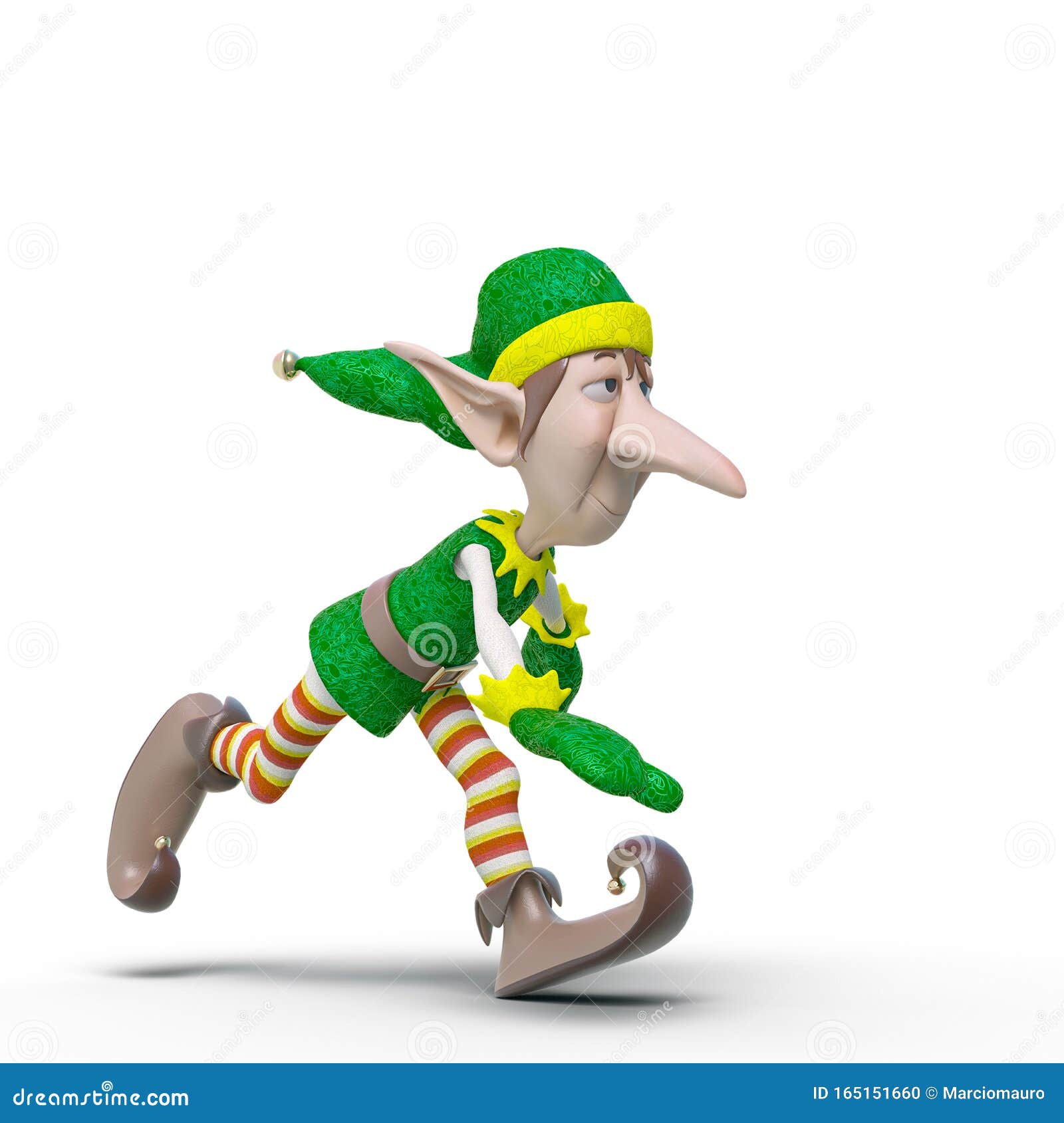 Elf Santa Helper is Doing a Slowly Walk Stock Illustration ...