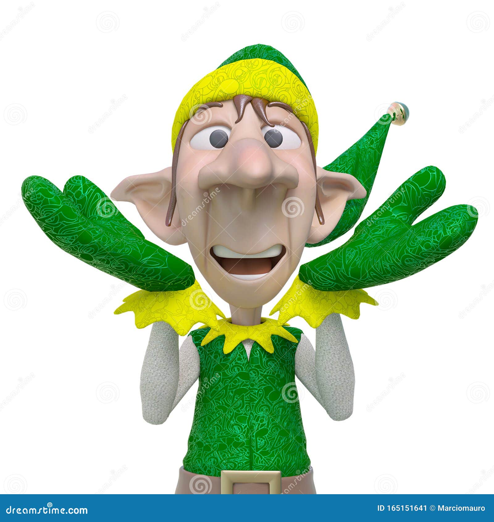 Elf Santa Helper is Happy for Xmas Time Stock Illustration ...