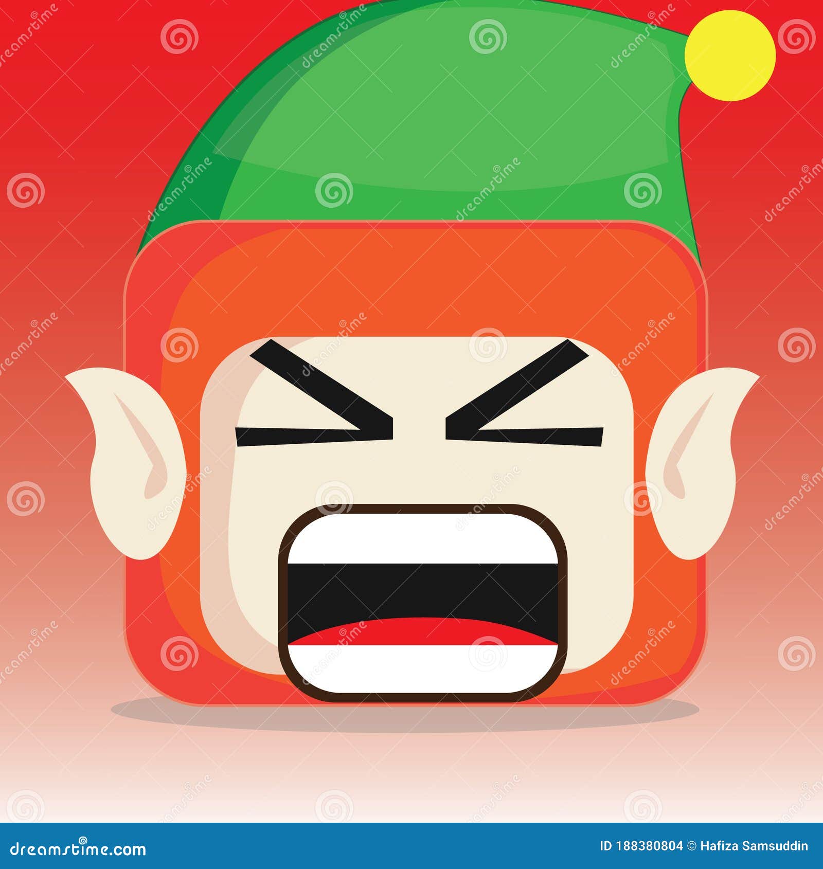 Elf Screaming. Vector Illustration Decorative Design Stock Vector ...