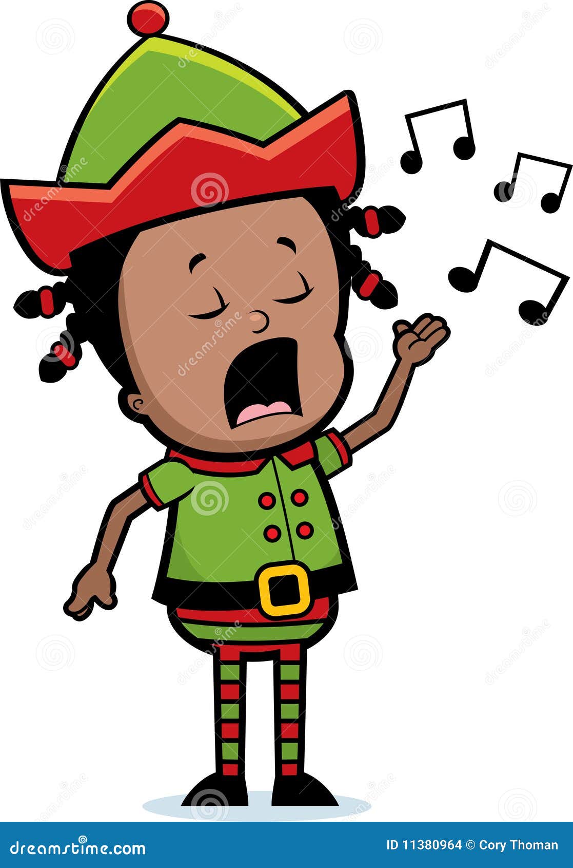 Elf Singing stock vector. Illustration of music, christmas - 11380964