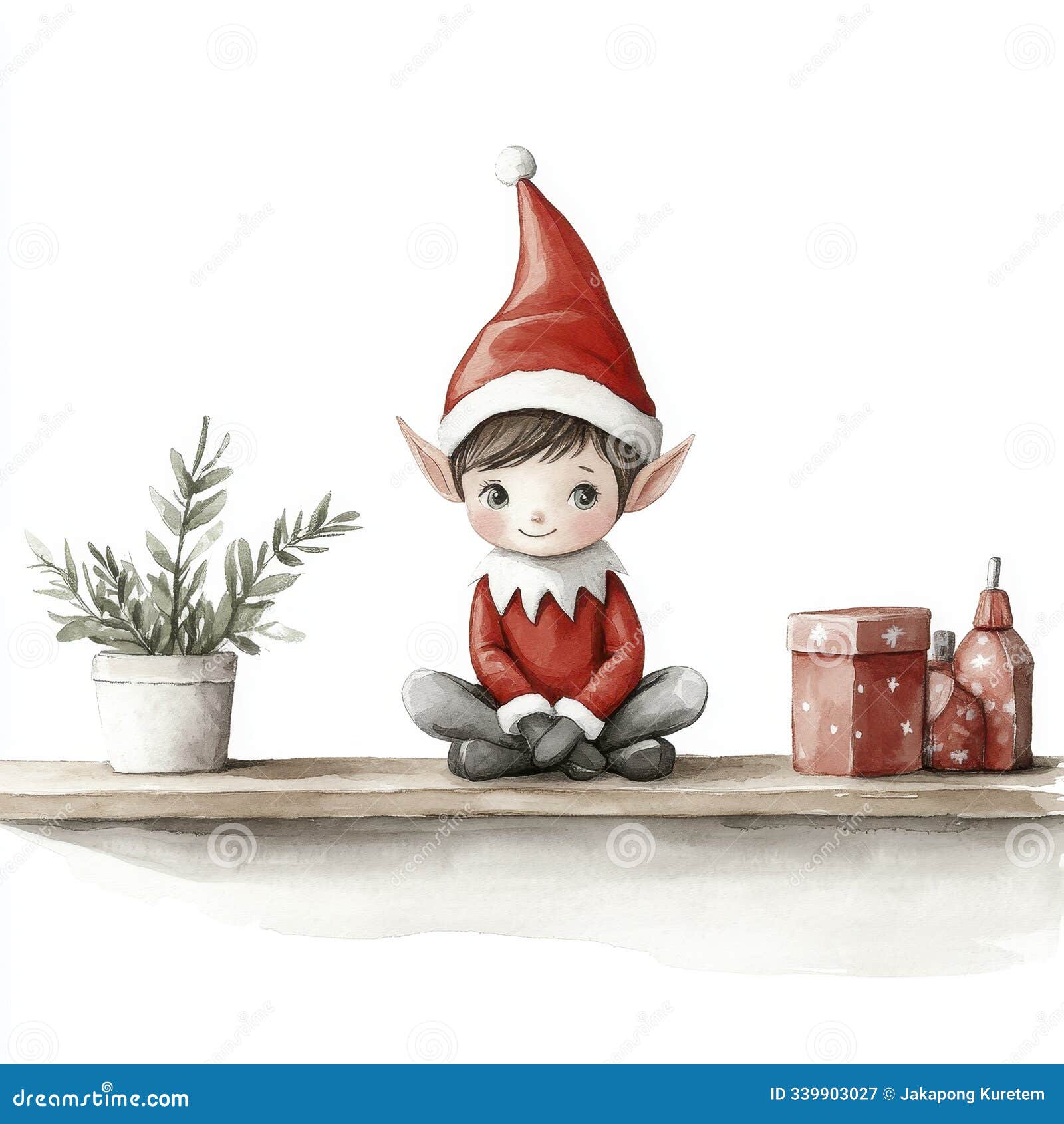 An Elf Sitting in a Cute Pose Stock Image - Image of adorable, draw ...