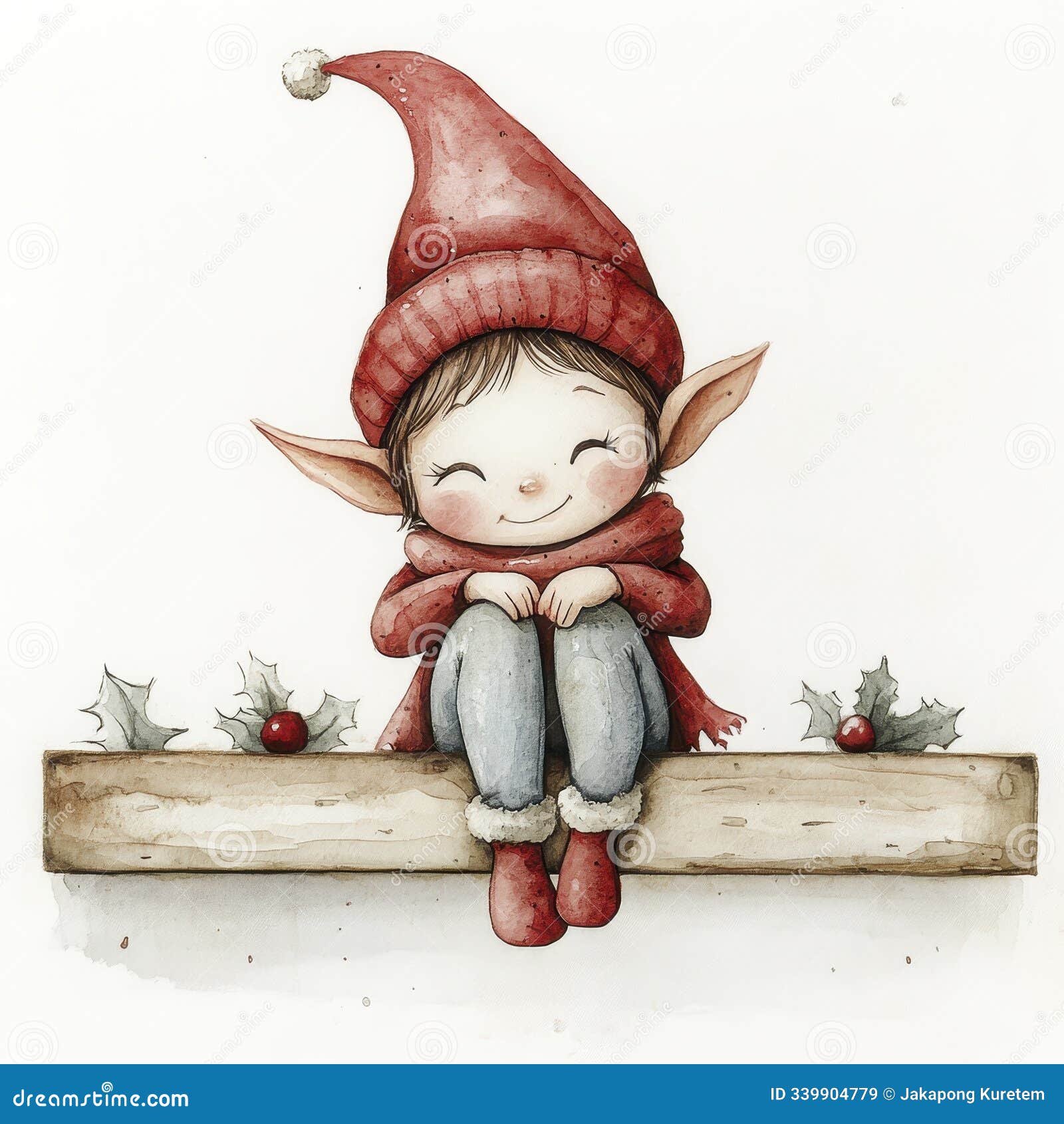 An Elf Sitting in a Cute Pose Stock Image - Image of christmas, joyful ...
