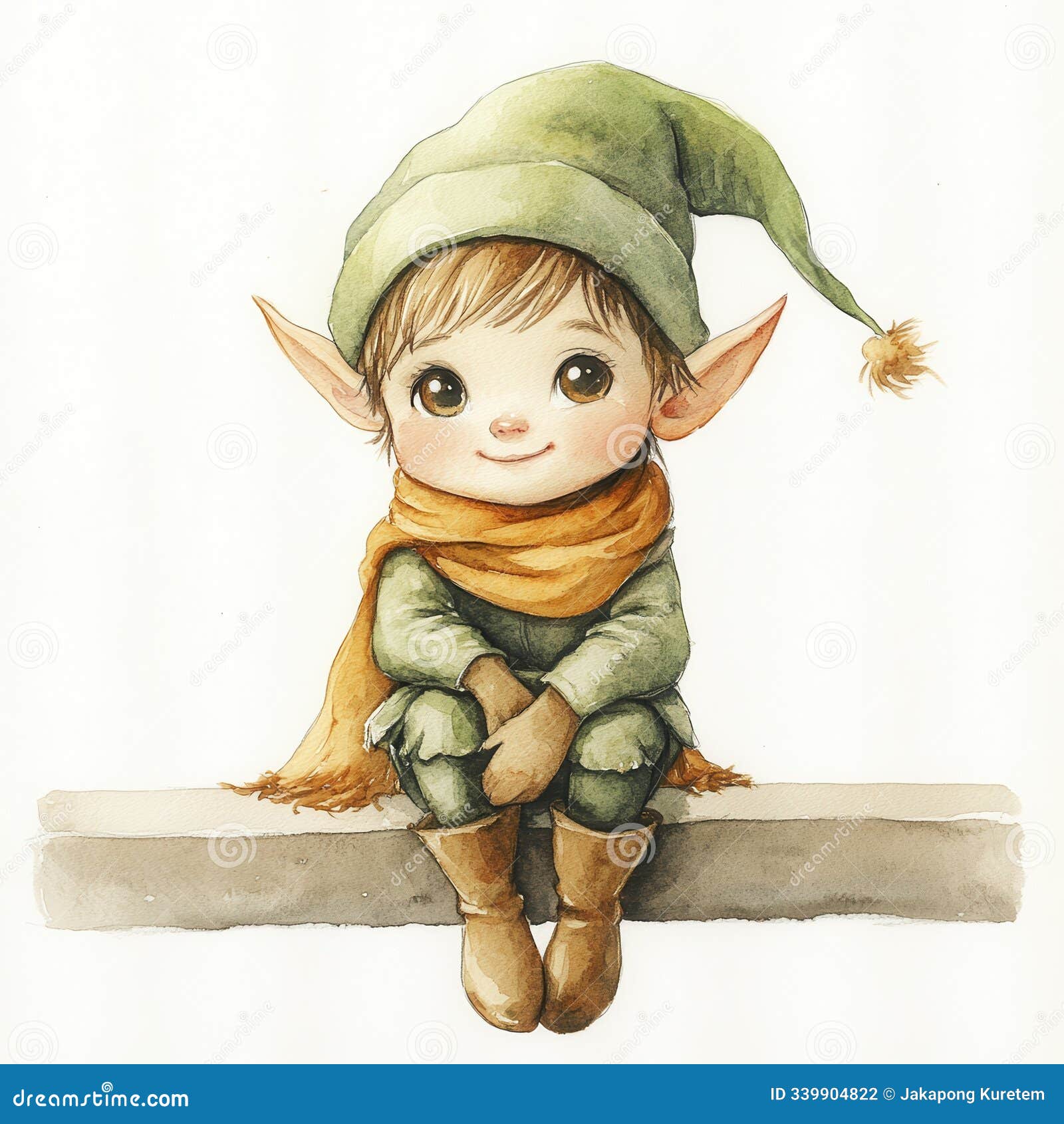 An Elf Sitting in a Cute Pose Stock Photo - Image of cute, artwork ...