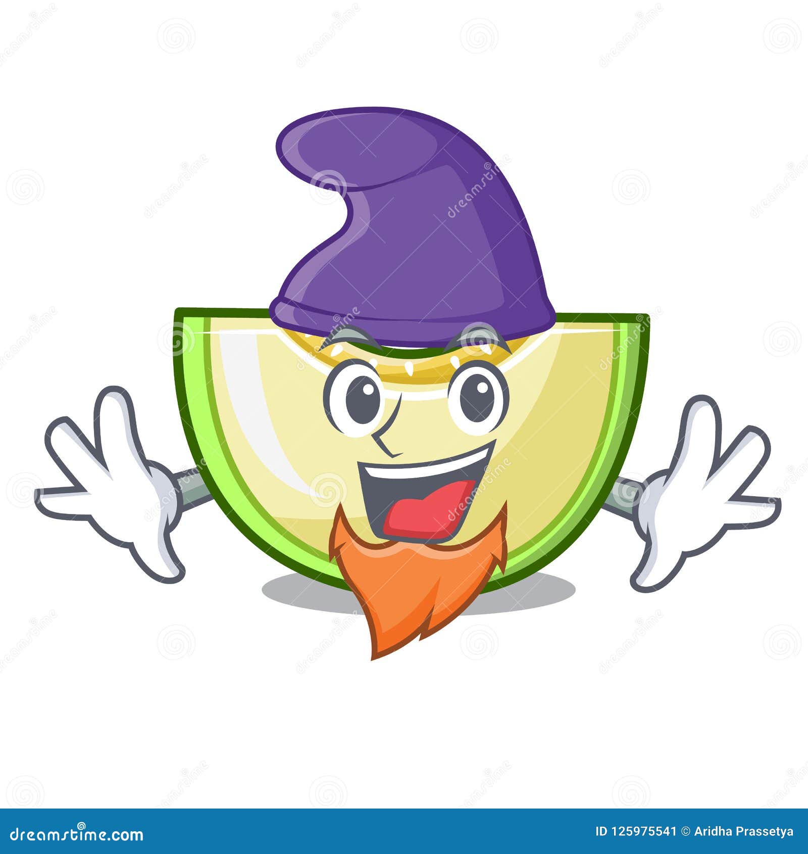 Elf Slice of Melon Isolated on Cartoon Stock Vector - Illustration of ...