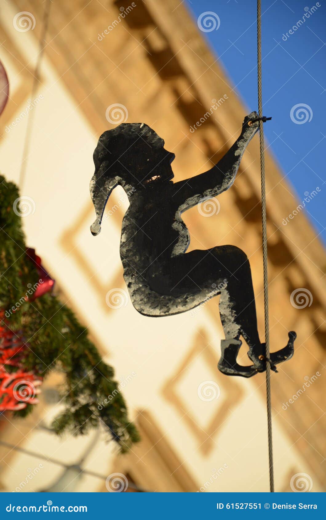 Elf swinging on a rope stock image. Image of cartoon - 61527551