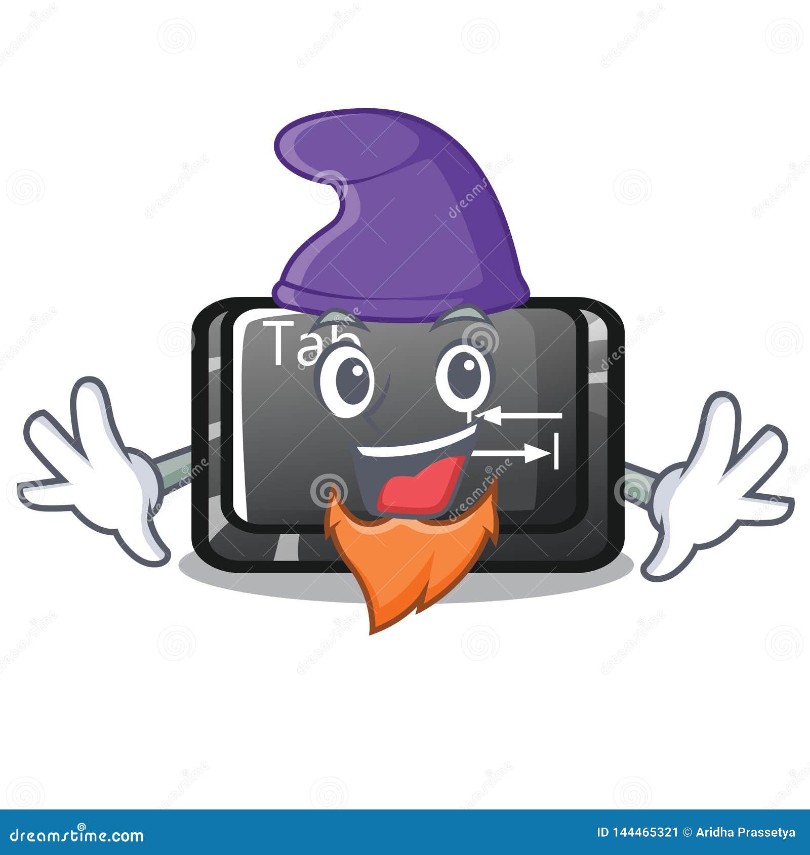 Elf Tab Button Installed on Computer Character Stock Vector ...