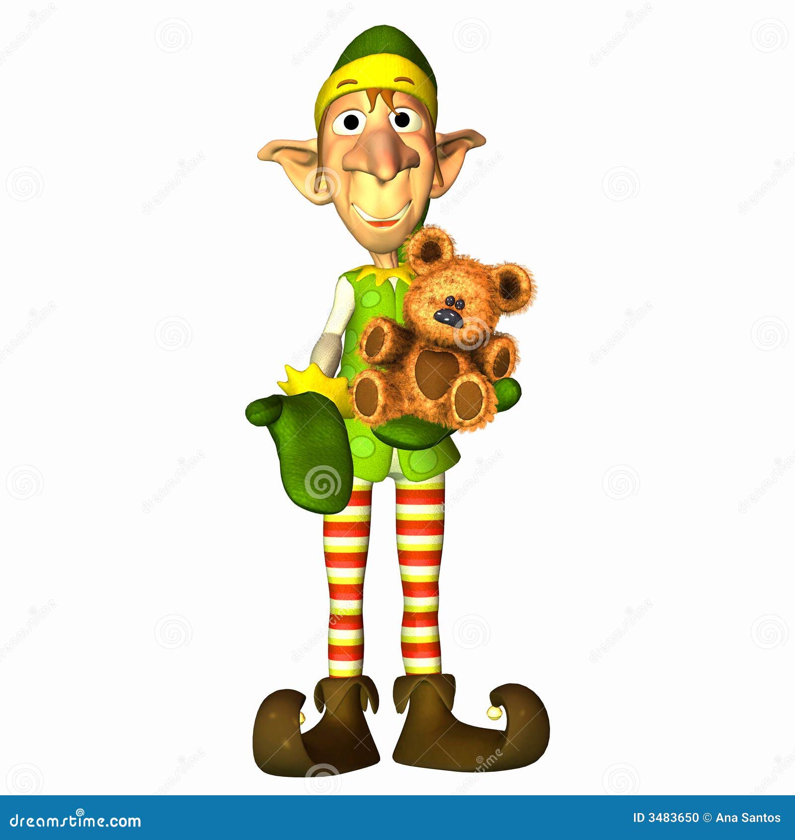 Elf With Teddy Bear Stock Photography | CartoonDealer.com #3483650