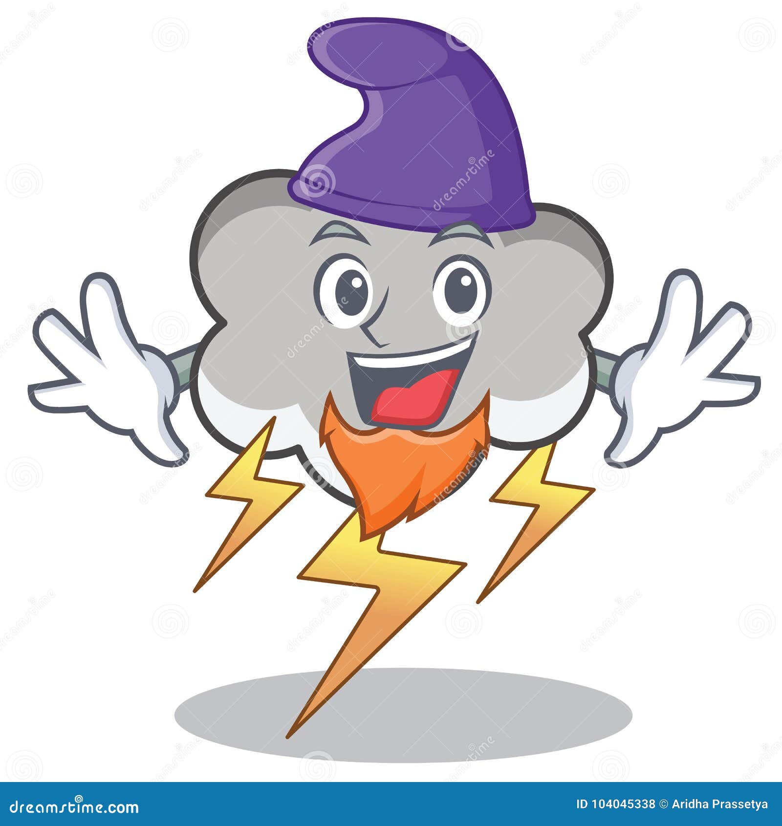 Elf Thunder Cloud Character Cartoon Stock Vector - Illustration of rain ...