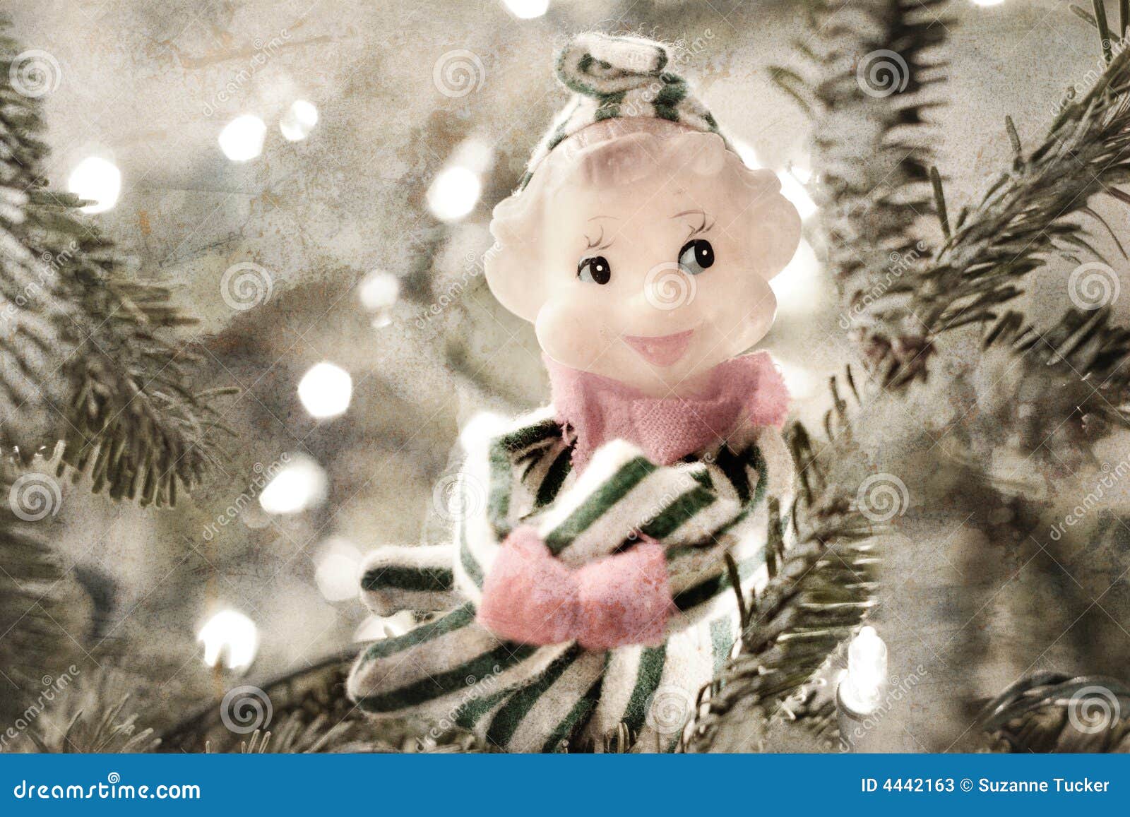 Elf in a tree stock image. Image of pine, decoration, antique - 4442163