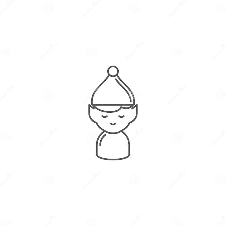 Elf Vector Icon Symbol Isolated on White Background Stock Vector ...