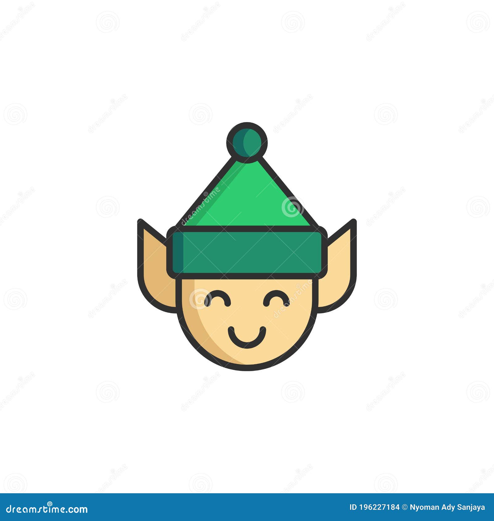 Elf Vector Icon Symbol Isolated on White Background Stock Vector ...