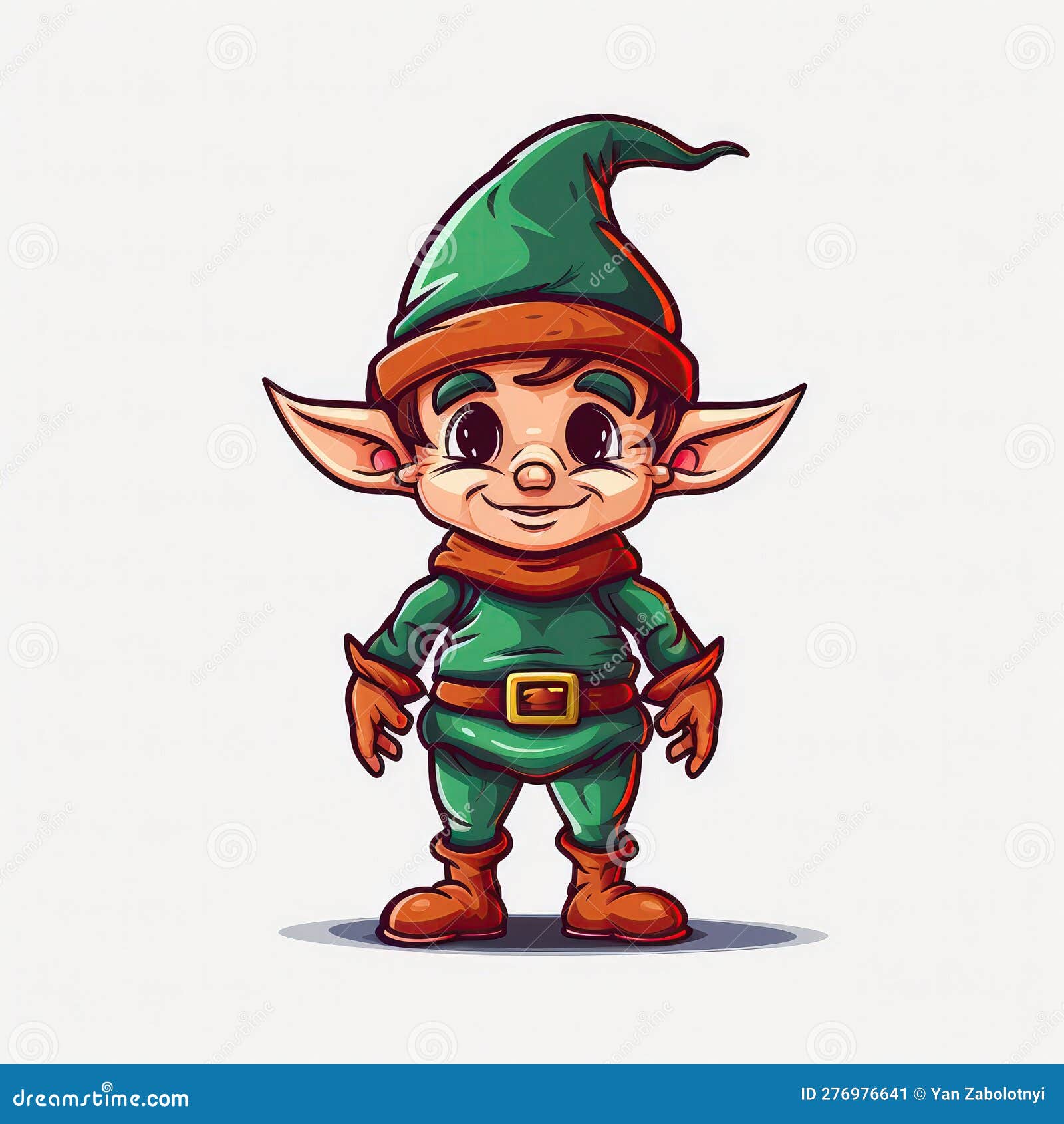 Elf on White Background Logo. Generative AI Stock Illustration ...