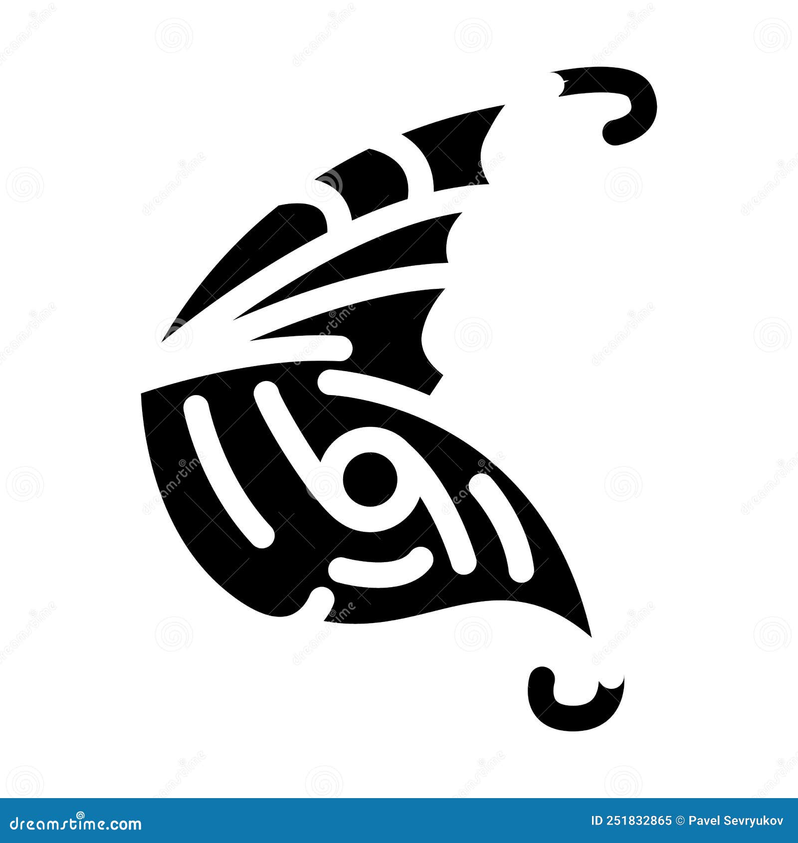 Elf Wing Glyph Icon Vector Illustration Stock Illustration ...