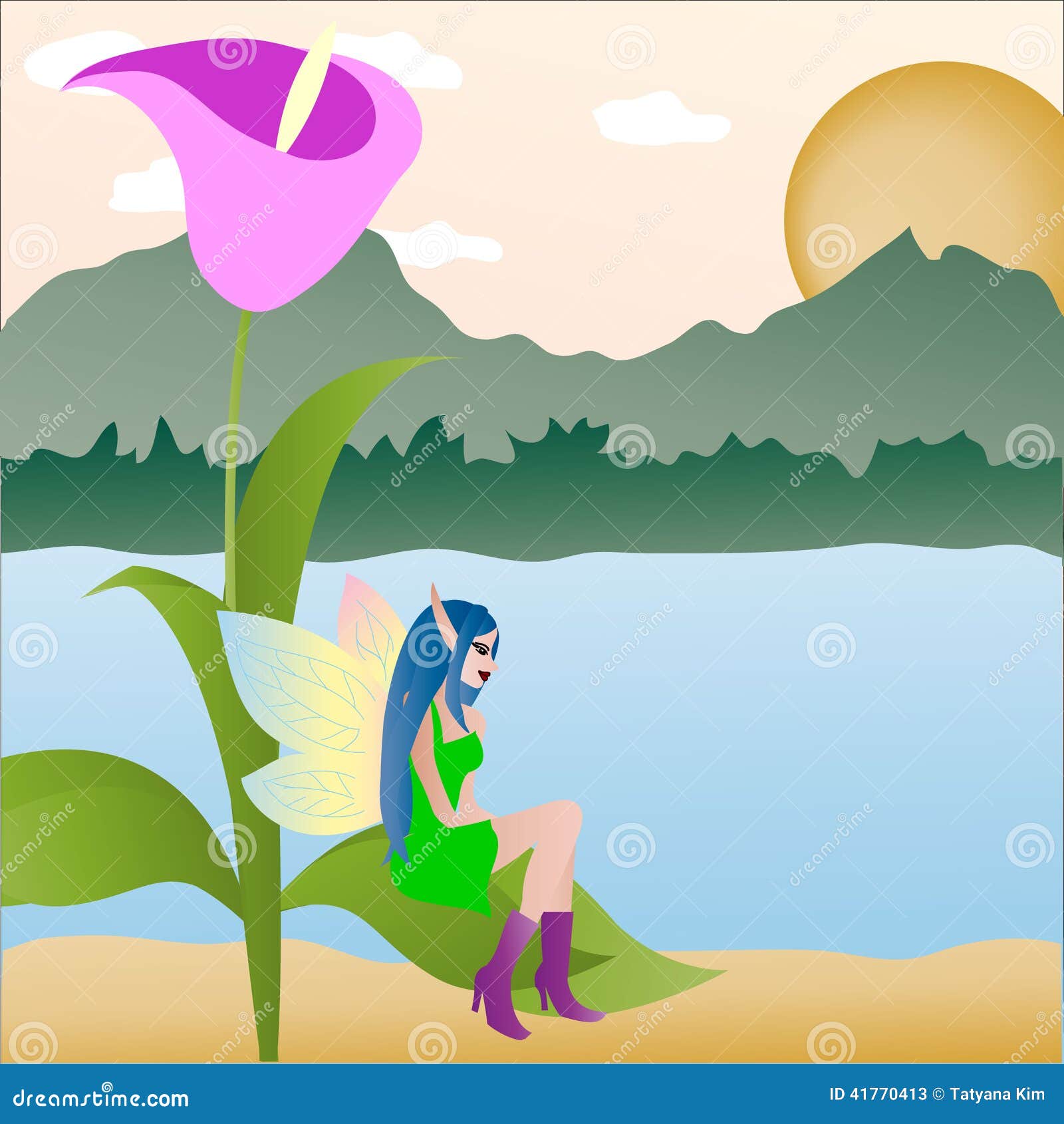 The Elf with wings stock vector. Illustration of blur - 41770413