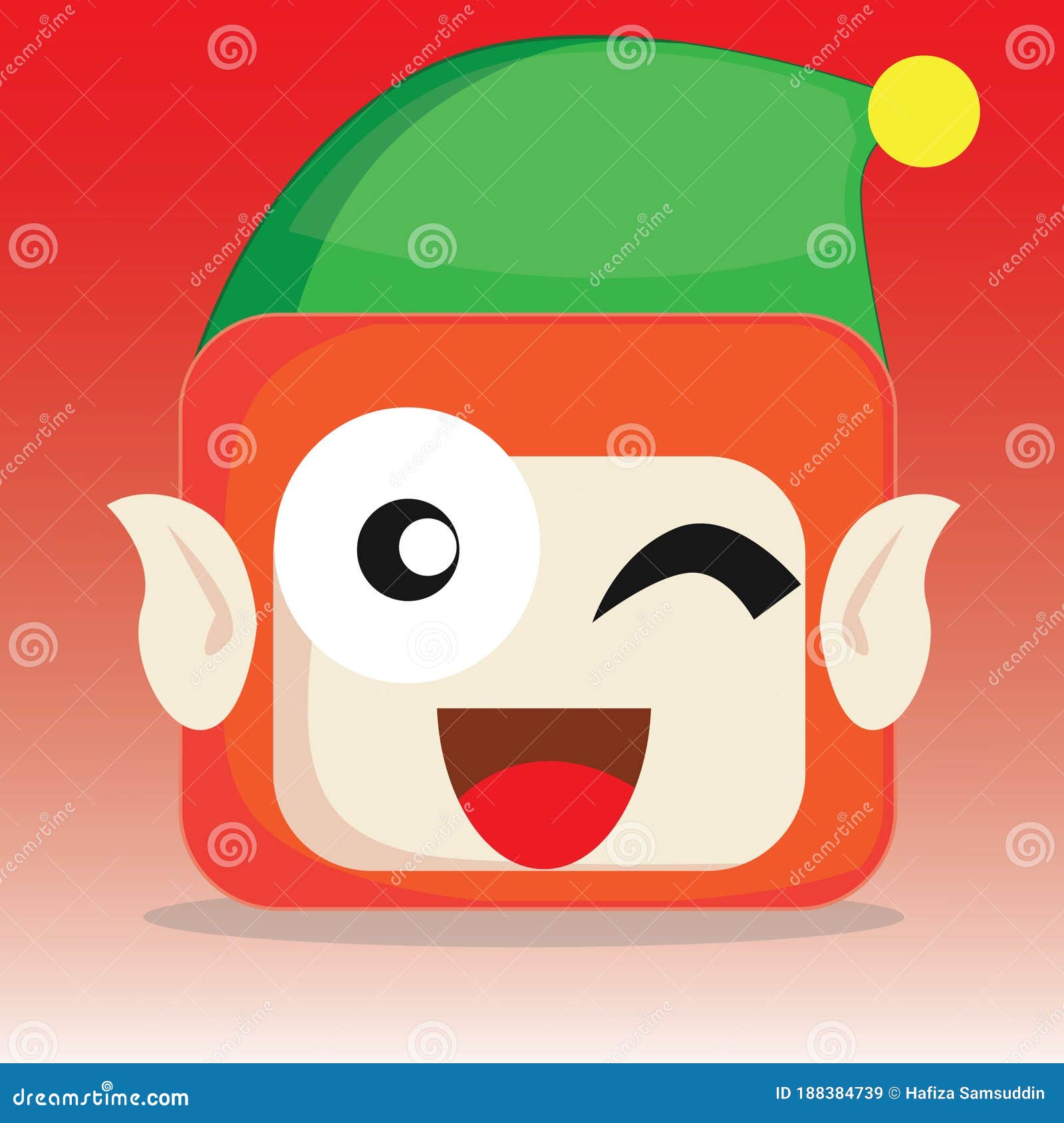 Elf Winking. Vector Illustration Decorative Design Stock Vector ...