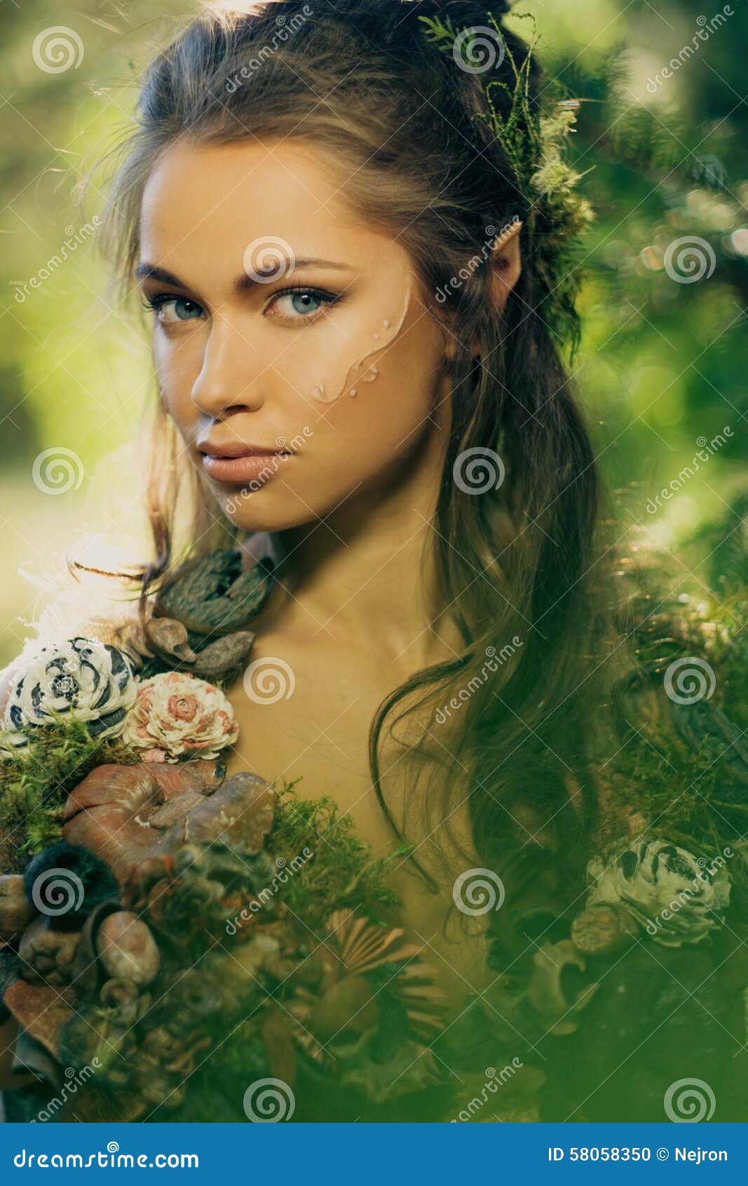 Elf woman in a forest stock photo. Image of character - 58058350