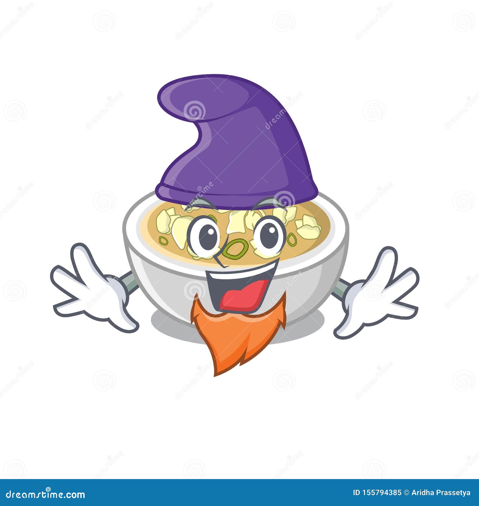 Elf Wonton Soup in the Mascot Shape Stock Vector - Illustration of ...