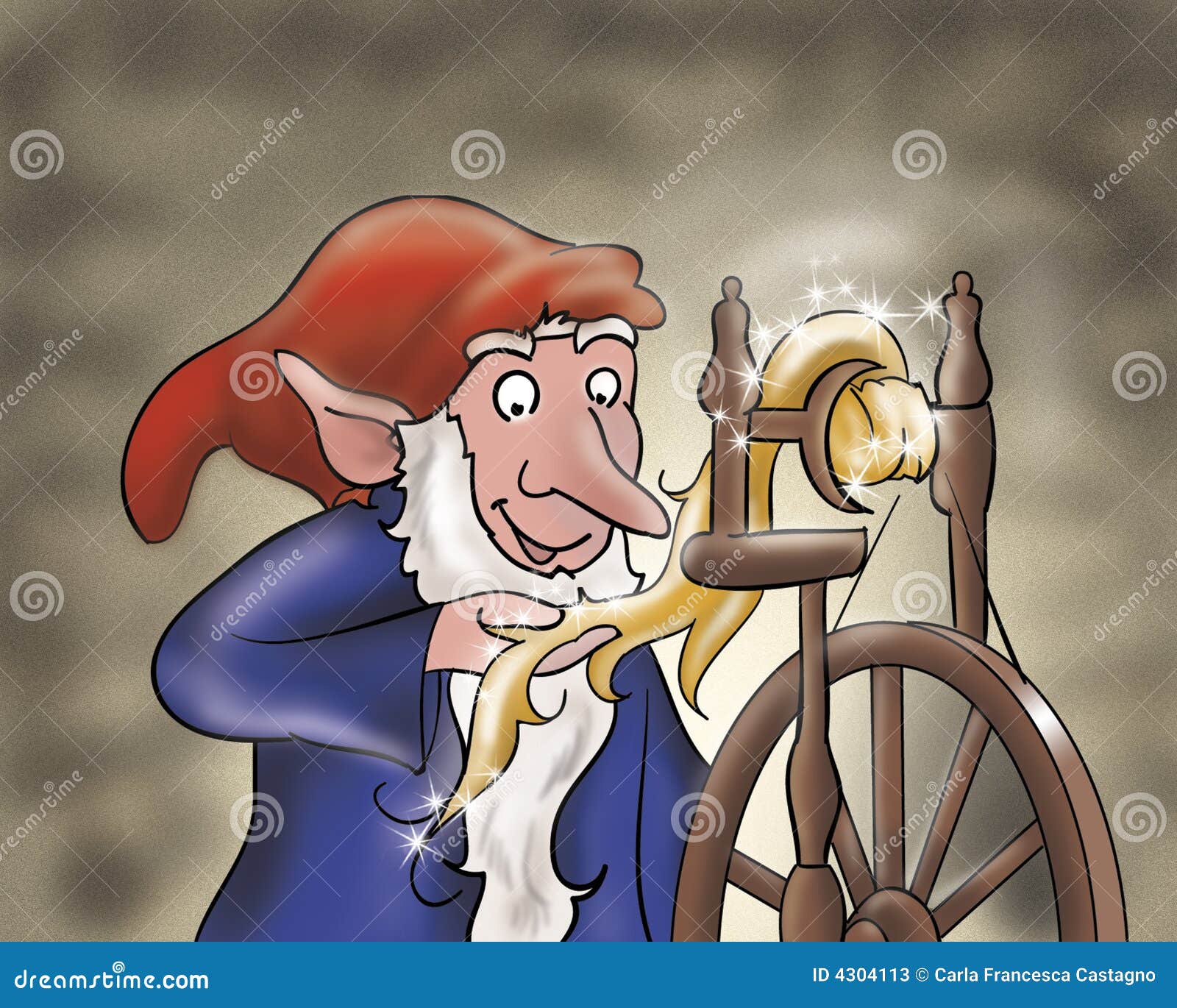 Elf working- fairy tales stock illustration. Illustration of gold - 4304113