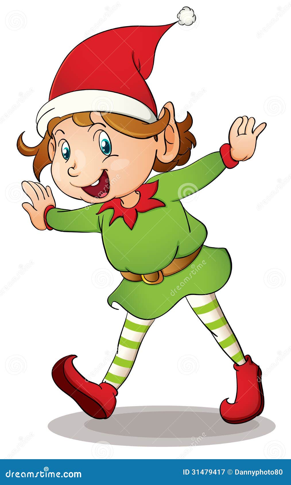 Elfo di Natale illustrazione vettoriale. Illustrazione di muoversi ...