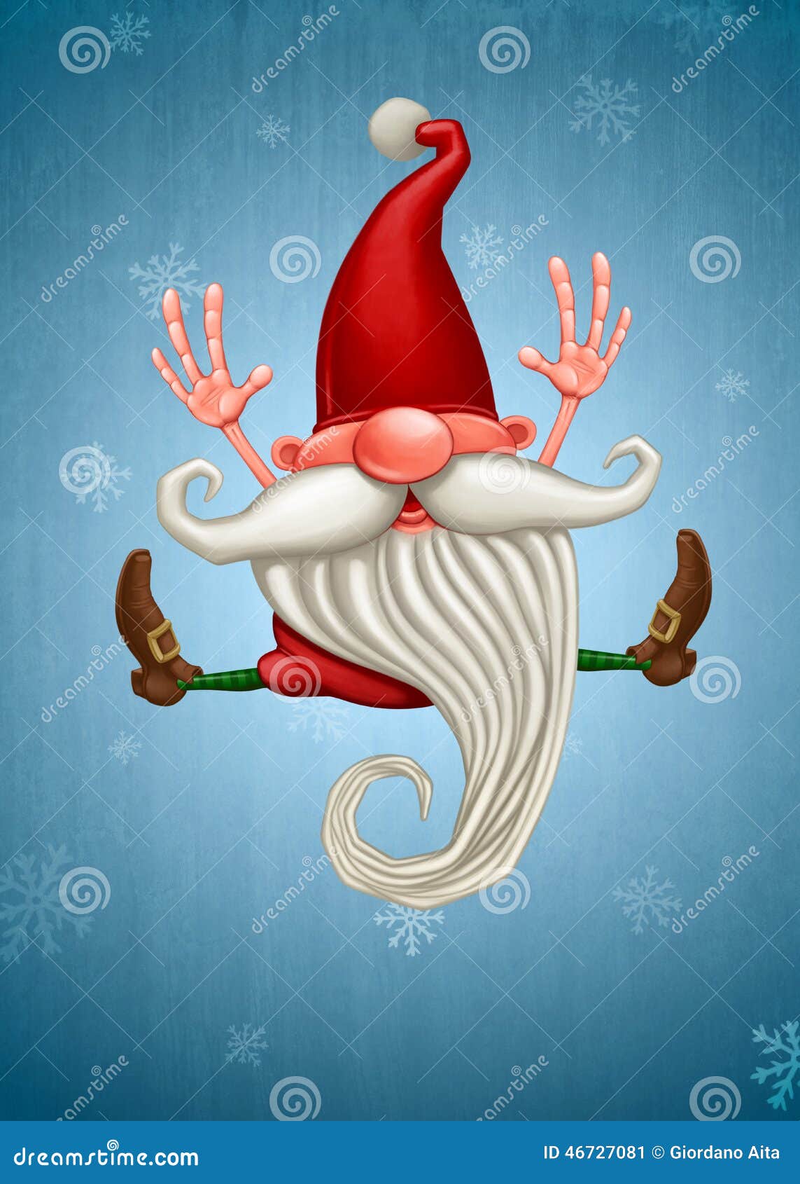 Elfo di natale felice illustrazione di stock. Illustrazione di neve ...