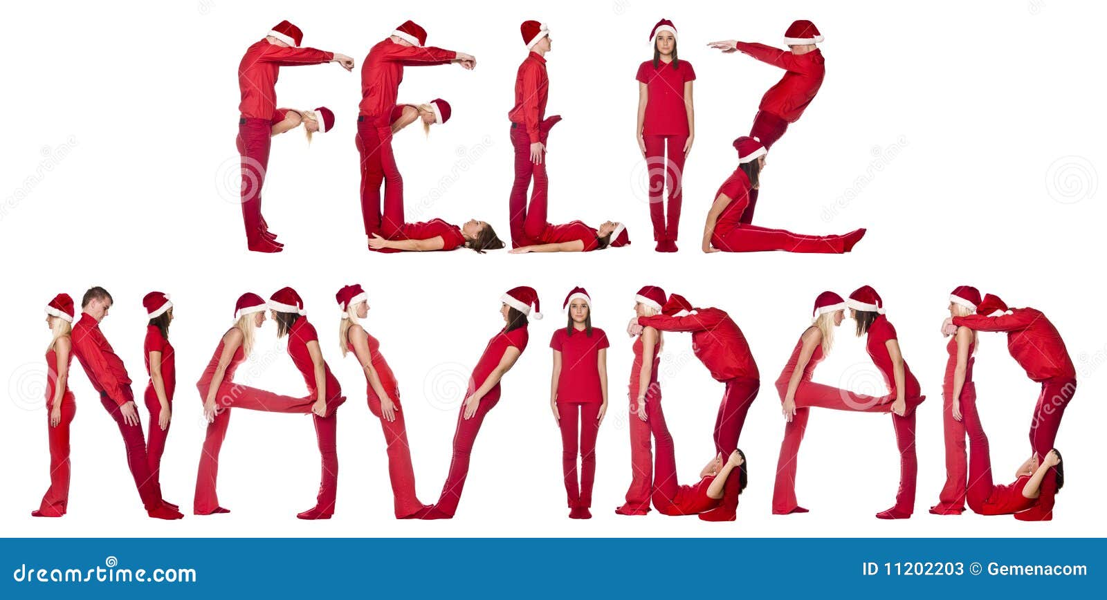 Elfs Forming the Phrase FELIZ NAVIDAD Stock Image - Image of ...