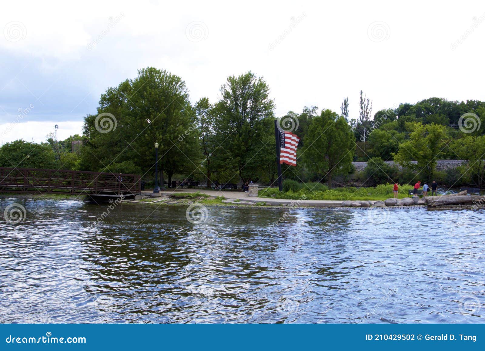 Elgin Walton Island in Fox River 844208 Stock Photo - Image of flag ...
