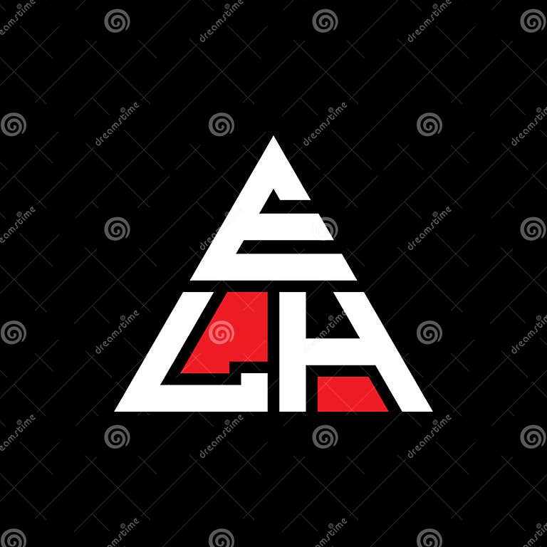 ELH Triangle Letter Logo Design with Triangle Shape. ELH Triangle Logo ...