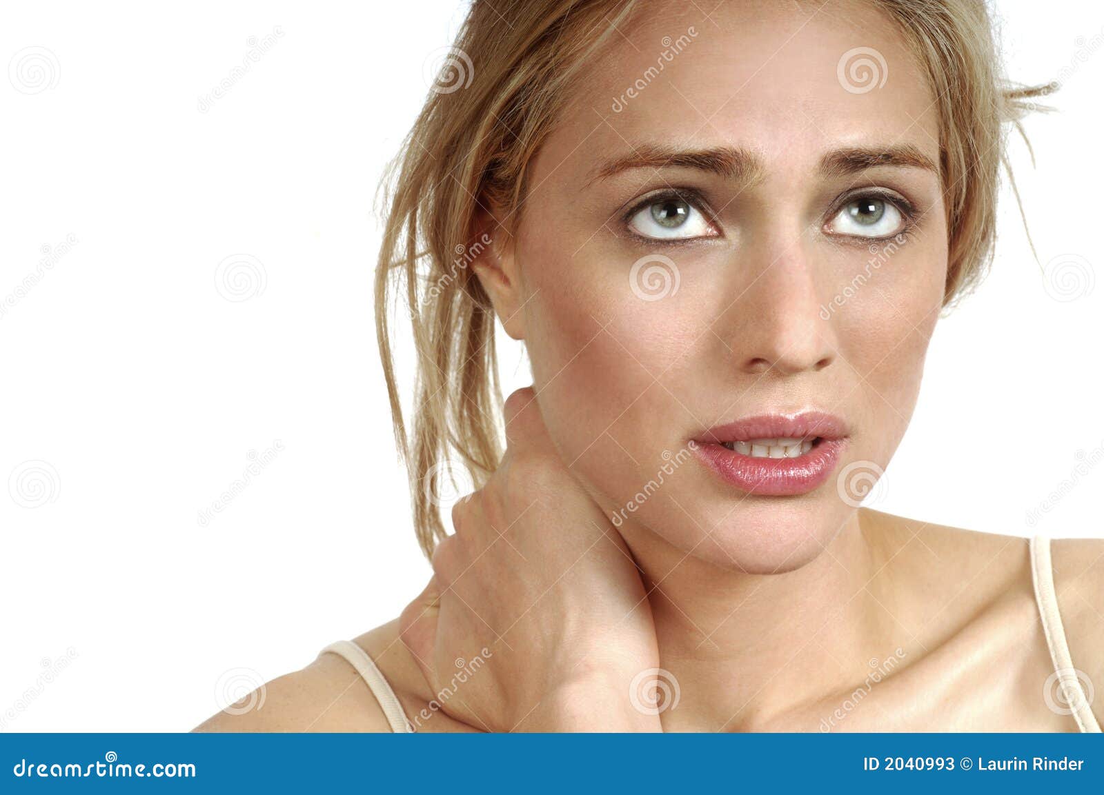 Woman with sore neck stock image. Image of medical, strain - 2040993