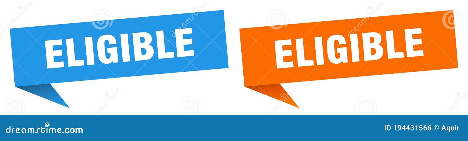 Eligible Banner Template. Ribbon Label Sign. Sticker Cartoon Vector ...