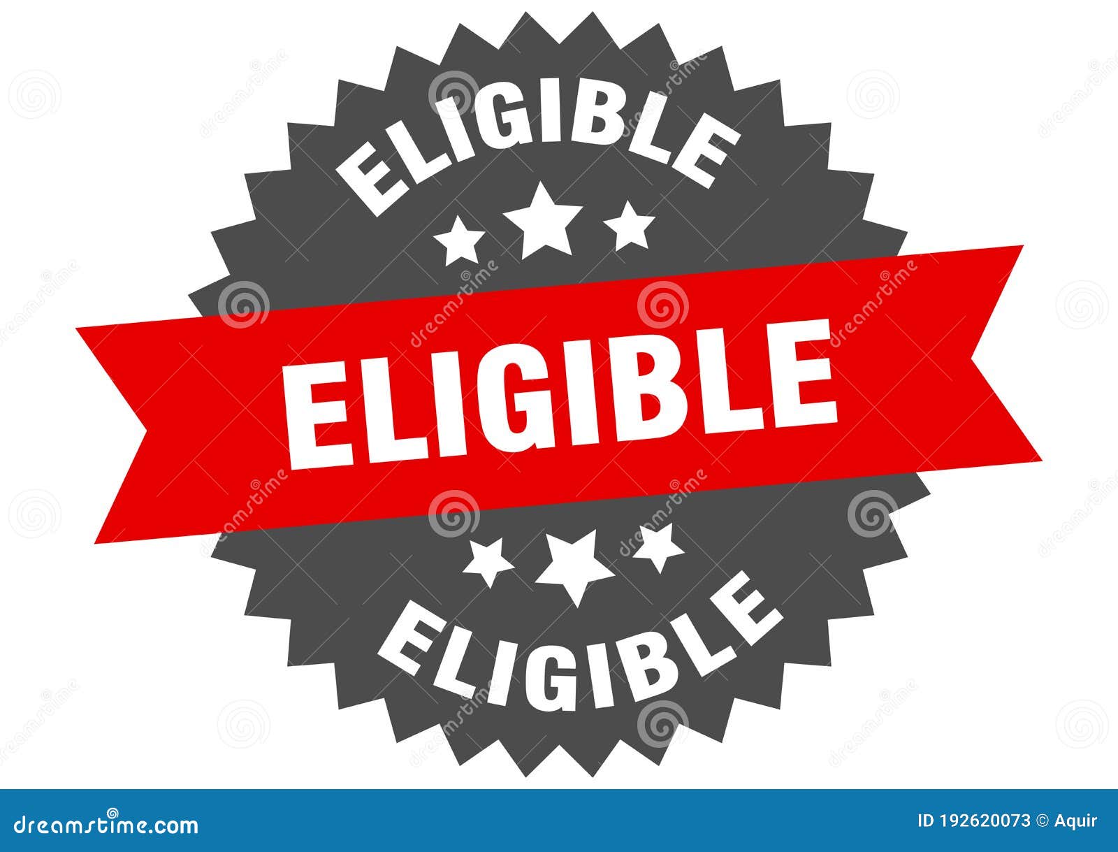 Eligible Sign. Eligible Round Isolated Ribbon Label Stock Vector ...
