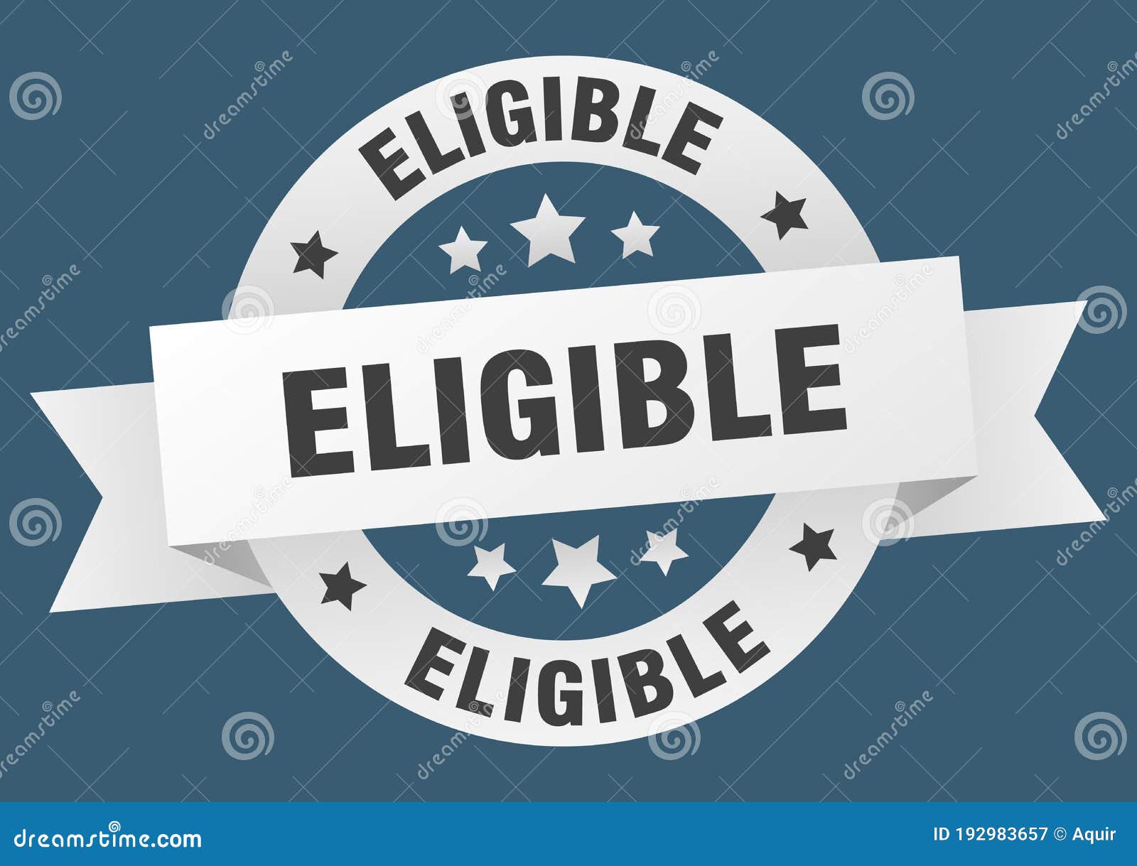 Eligible Round Ribbon Isolated Label. Eligible Sign Stock Vector ...