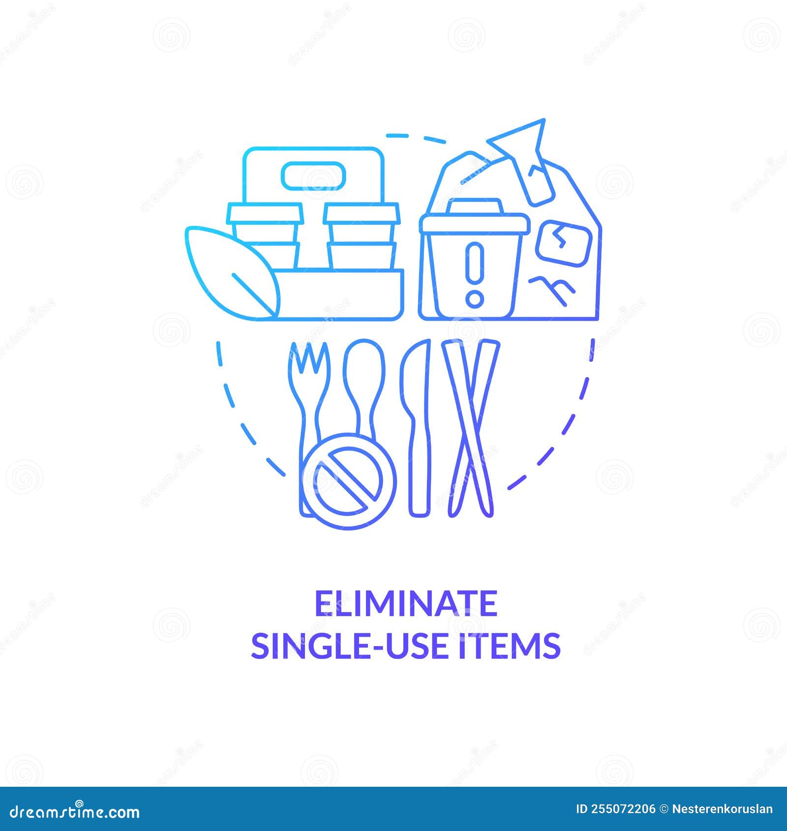 Eliminate Single-use Items Blue Gradient Concept Icon Stock Vector ...
