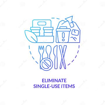Eliminate Single-use Items Blue Gradient Concept Icon Stock Vector ...