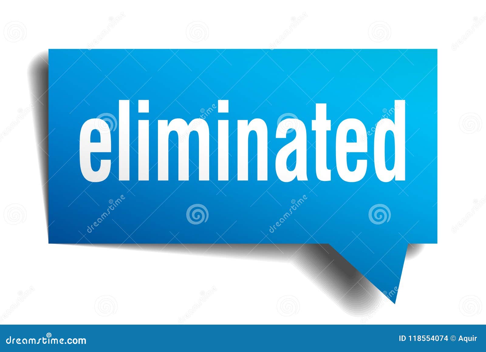 Eliminated Blue 3d Speech Bubble Stock Vector - Illustration of mark ...