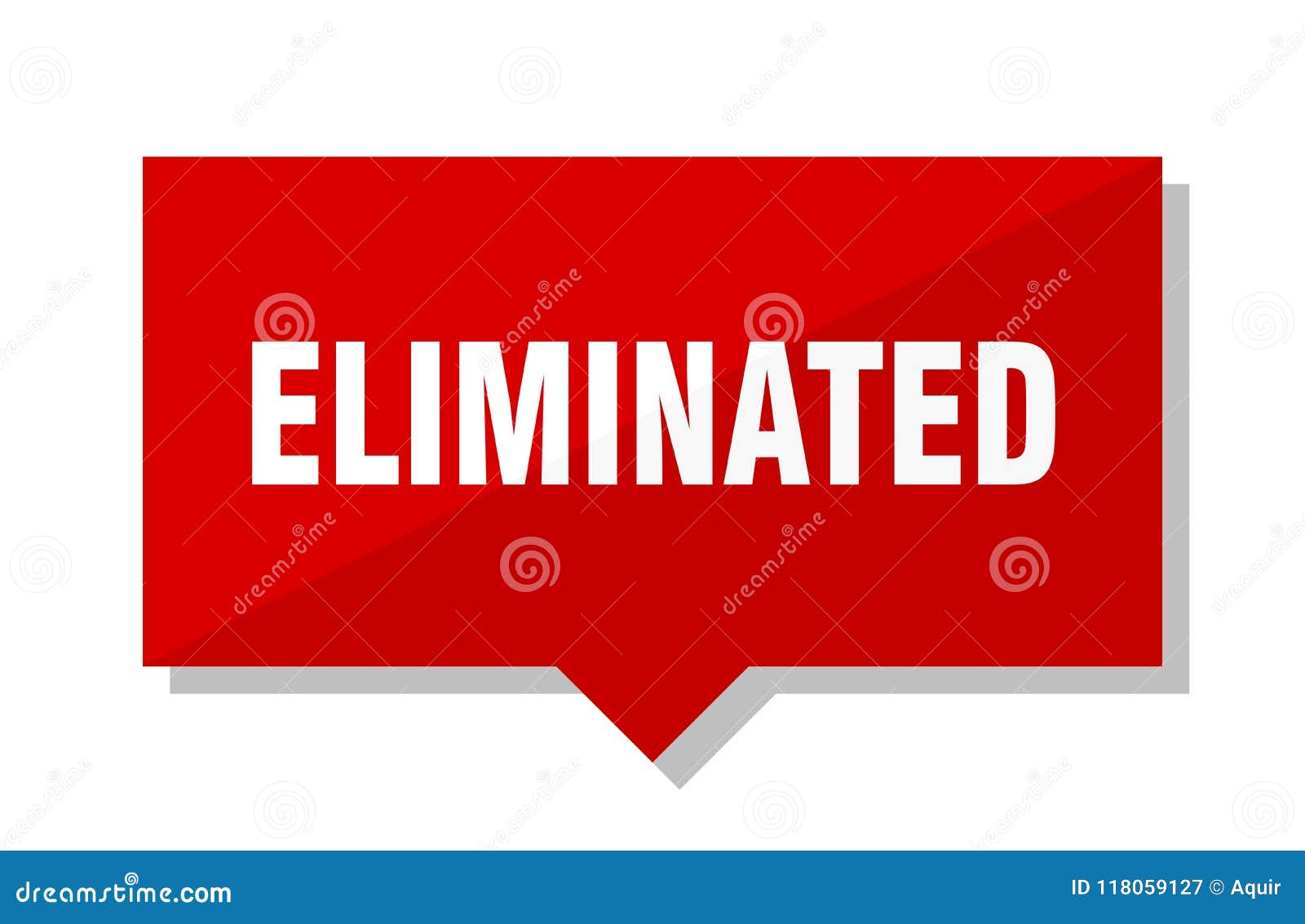 Eliminated red tag stock vector. Illustration of design - 118059127