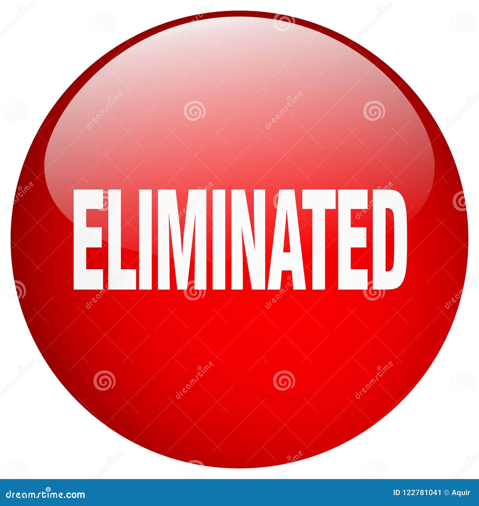 Eliminated button stock vector. Illustration of round - 122781041
