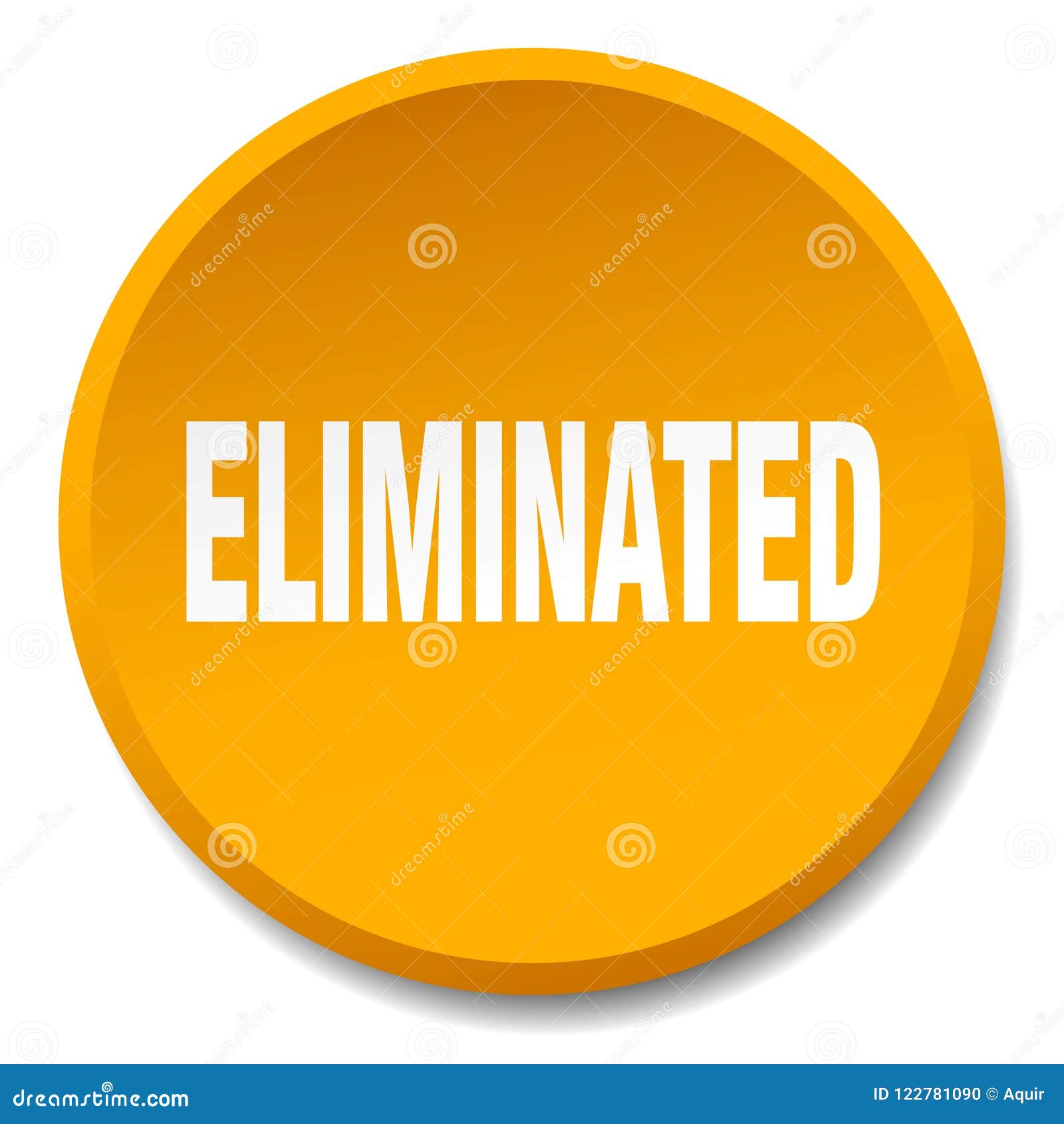 Eliminated button stock vector. Illustration of notice - 122781090