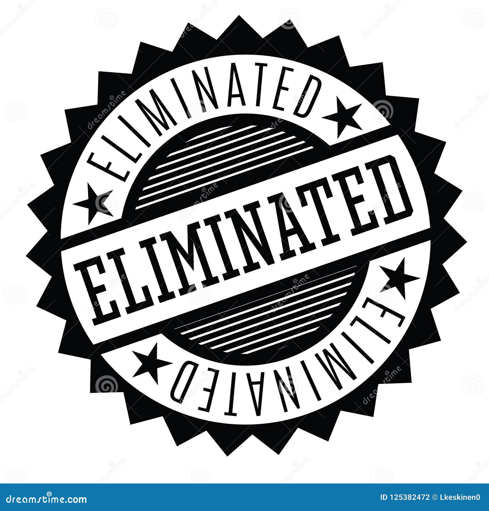 Eliminated rubber stamp stock vector. Illustration of sign - 125382472