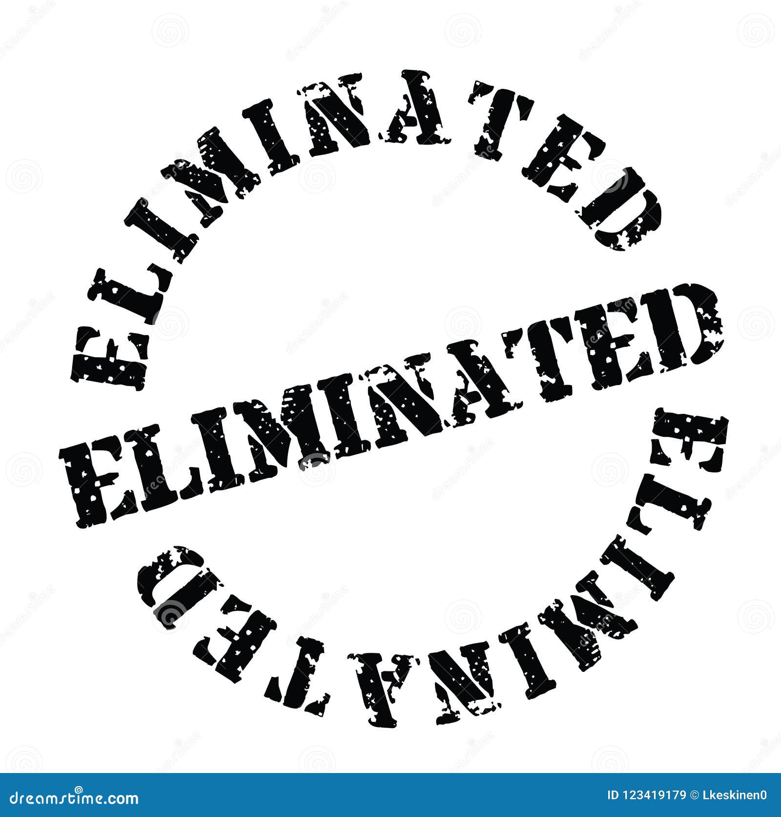 Eliminated Stamp. Eliminated Label On Transparent Background. Round ...