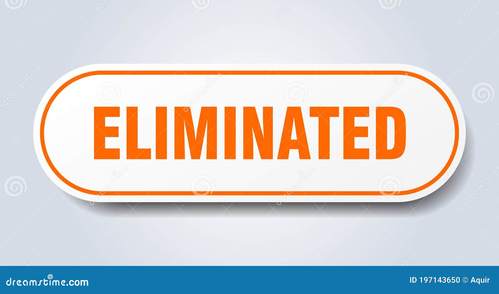 Eliminated sticker. stock vector. Illustration of vector - 197143650
