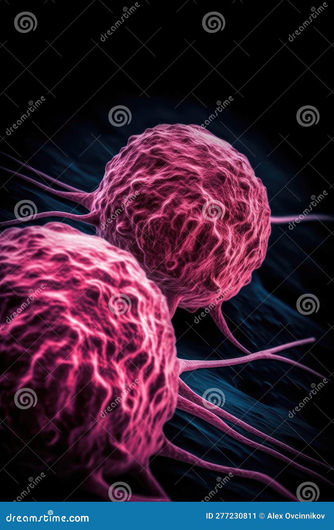 Eliminating Pink Cancer Cells in High Resolution. Stock Illustration ...